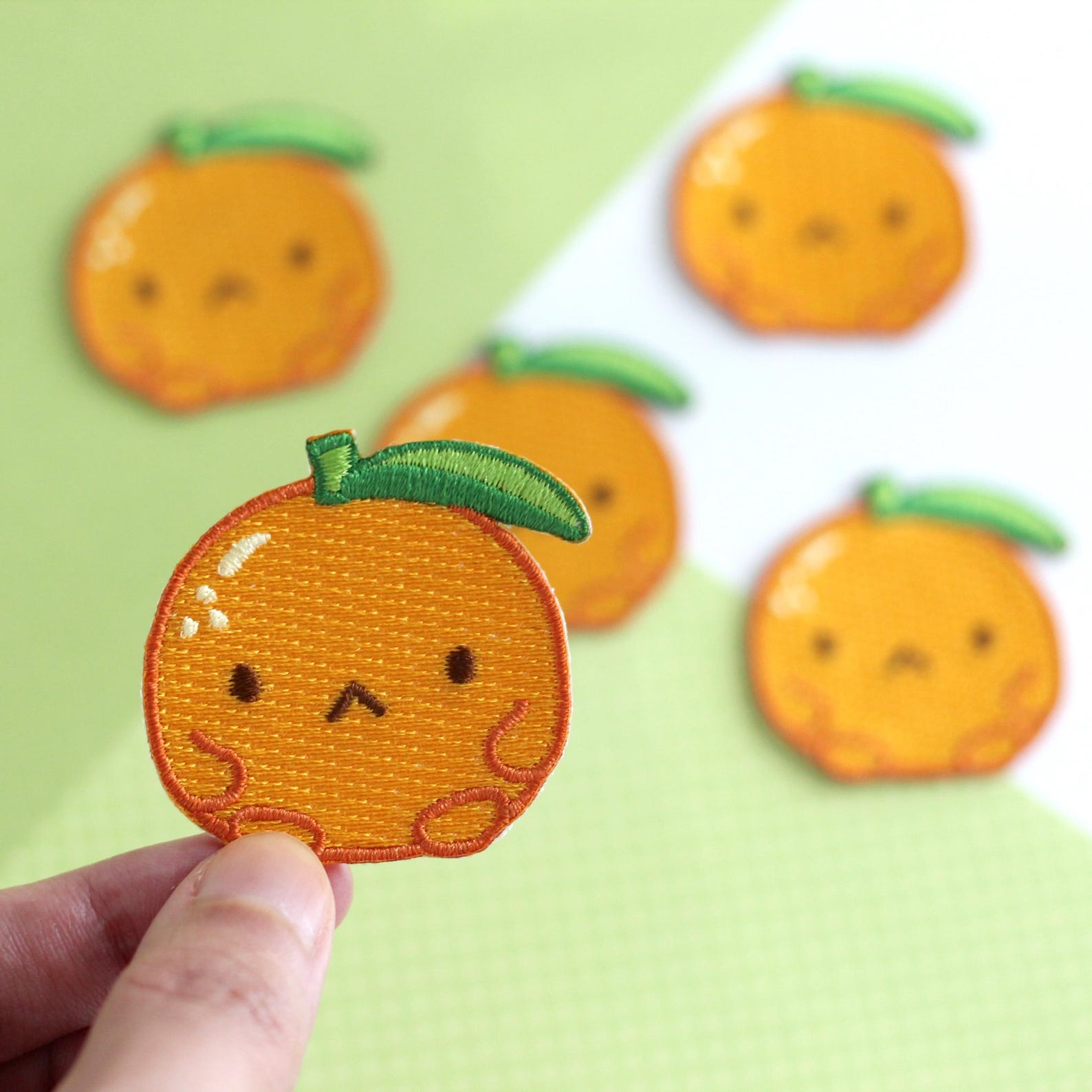 Grumpy Clementine Embroidered Iron on Patch. Orange Fruit Patch. Citrus ...