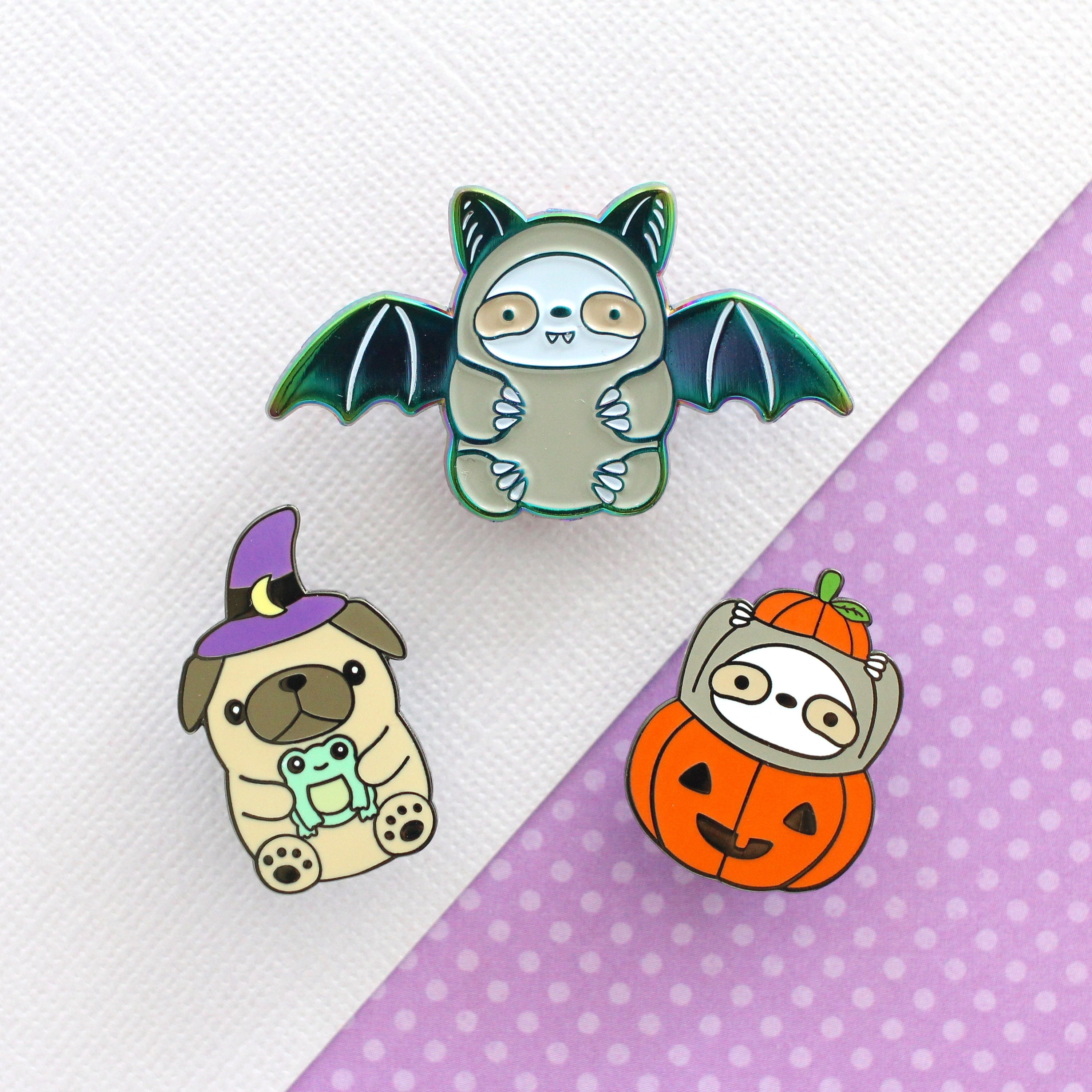 Halloween Enamel Pin Set. Halloween Pumpkin Pin. Creepy Cute | Etsy