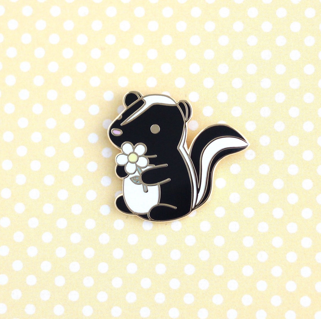 Skunk Enamel Pin. Cute Skunk Lapel Pin. Adorable Skunk Gift. Hard ...