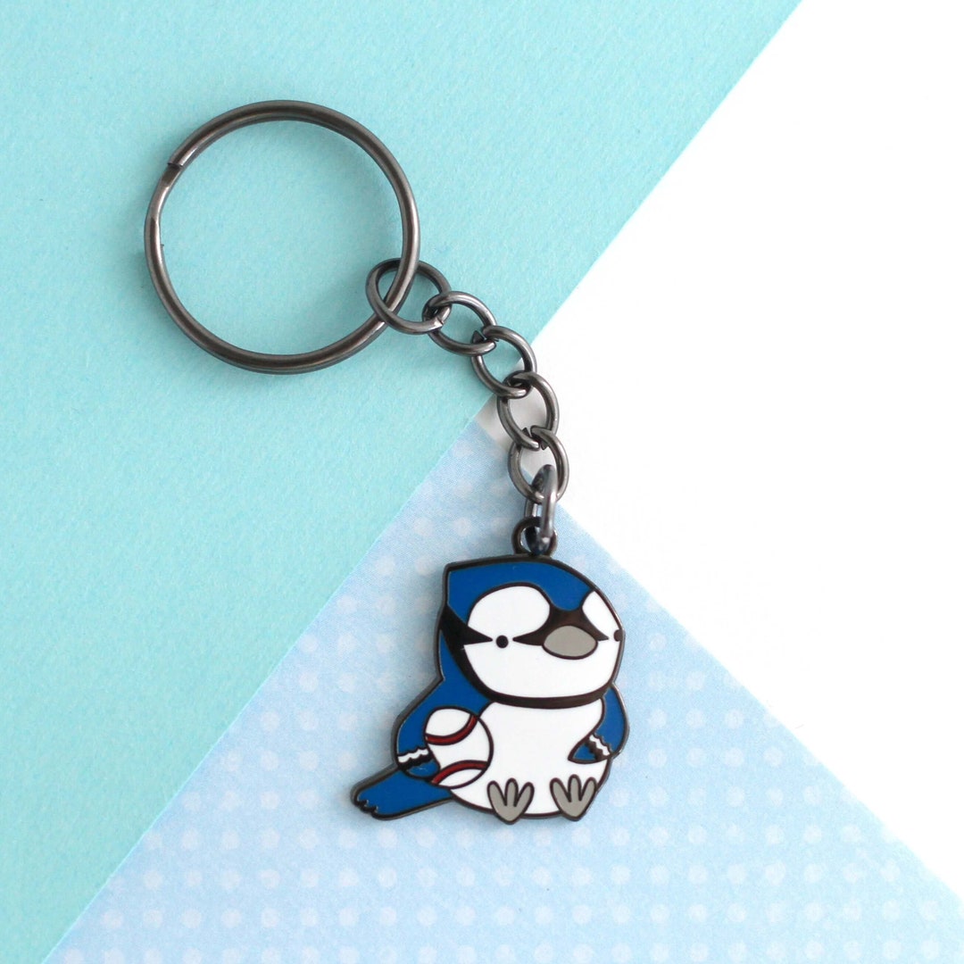 Blue Jay Holding a Baseball Enamel Keychain. Toronto Baseball Gift ...