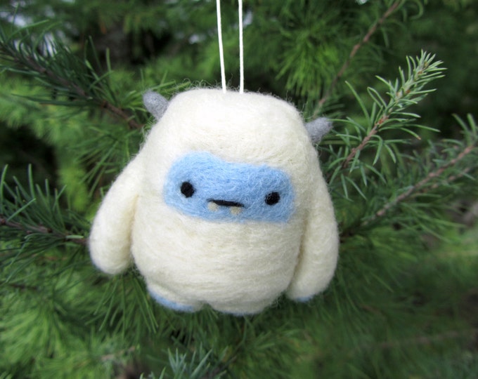 Needle Felted Yeti Ornament, Abominable Snowman, Christmas Decoration ...