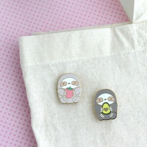 Avocado Sloth Enamel Pin. Sloth Accessories. Avocado Gift. Hard Enamel ...