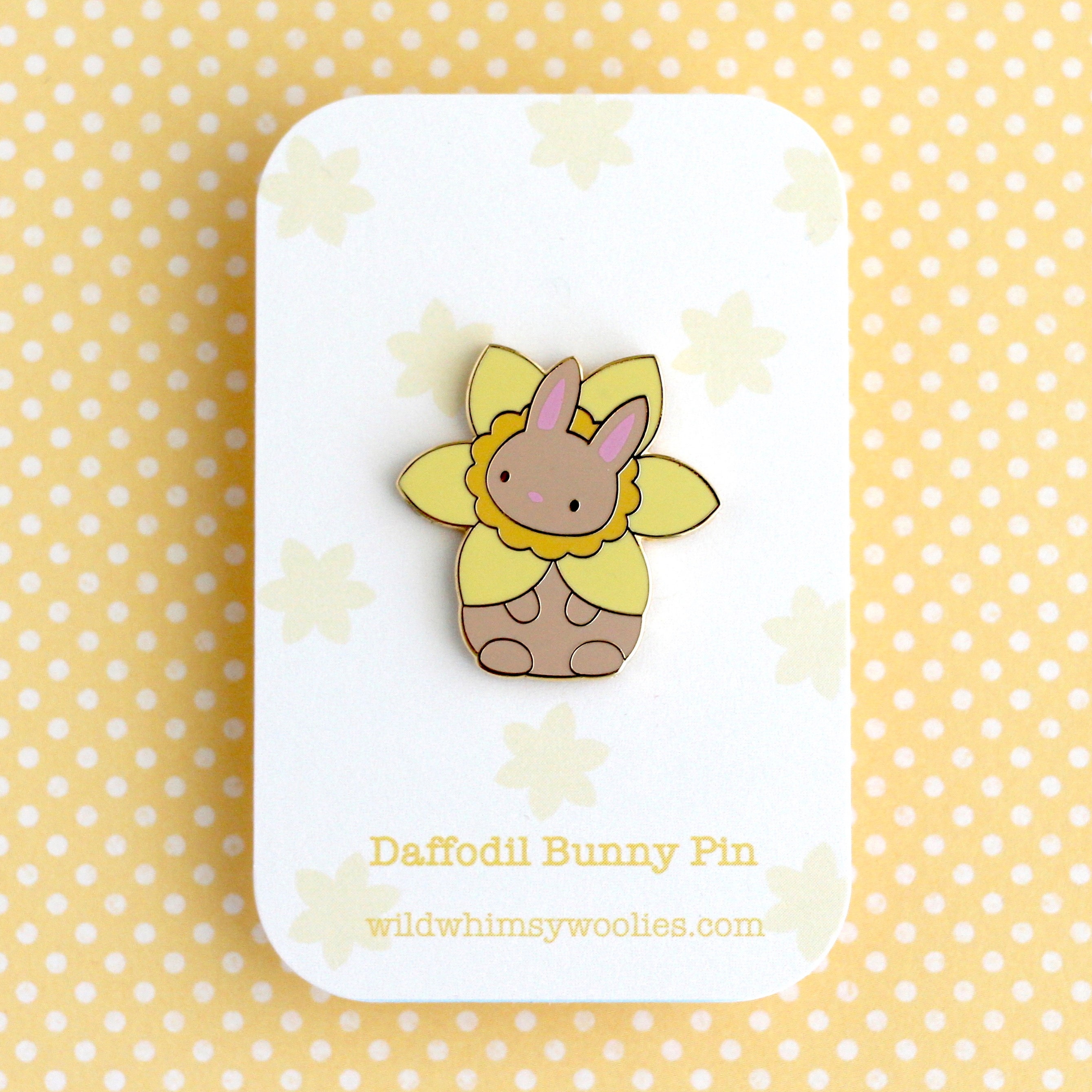 Daffodil Bunny Pin. Flower Pin. Cute Rabbit Pin. Hard Enamel | Etsy