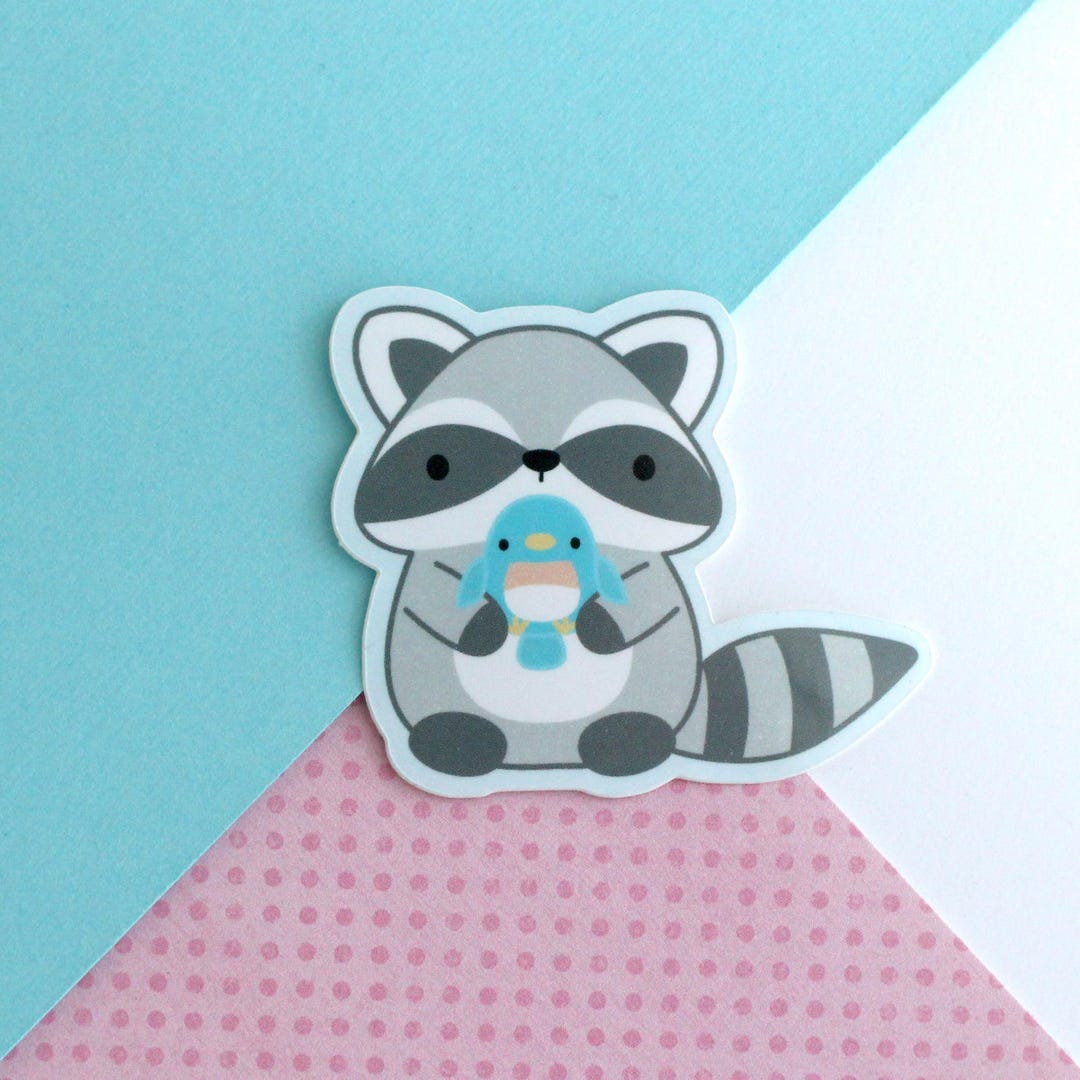 Raccoon Vinyl Sticker. Cute Animal Sticker. Wildlife Lover Gift. Trash ...