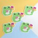 Frog Vinyl Sticker. Frog Holding Flowers and a Heart. Waterproof Frog ...