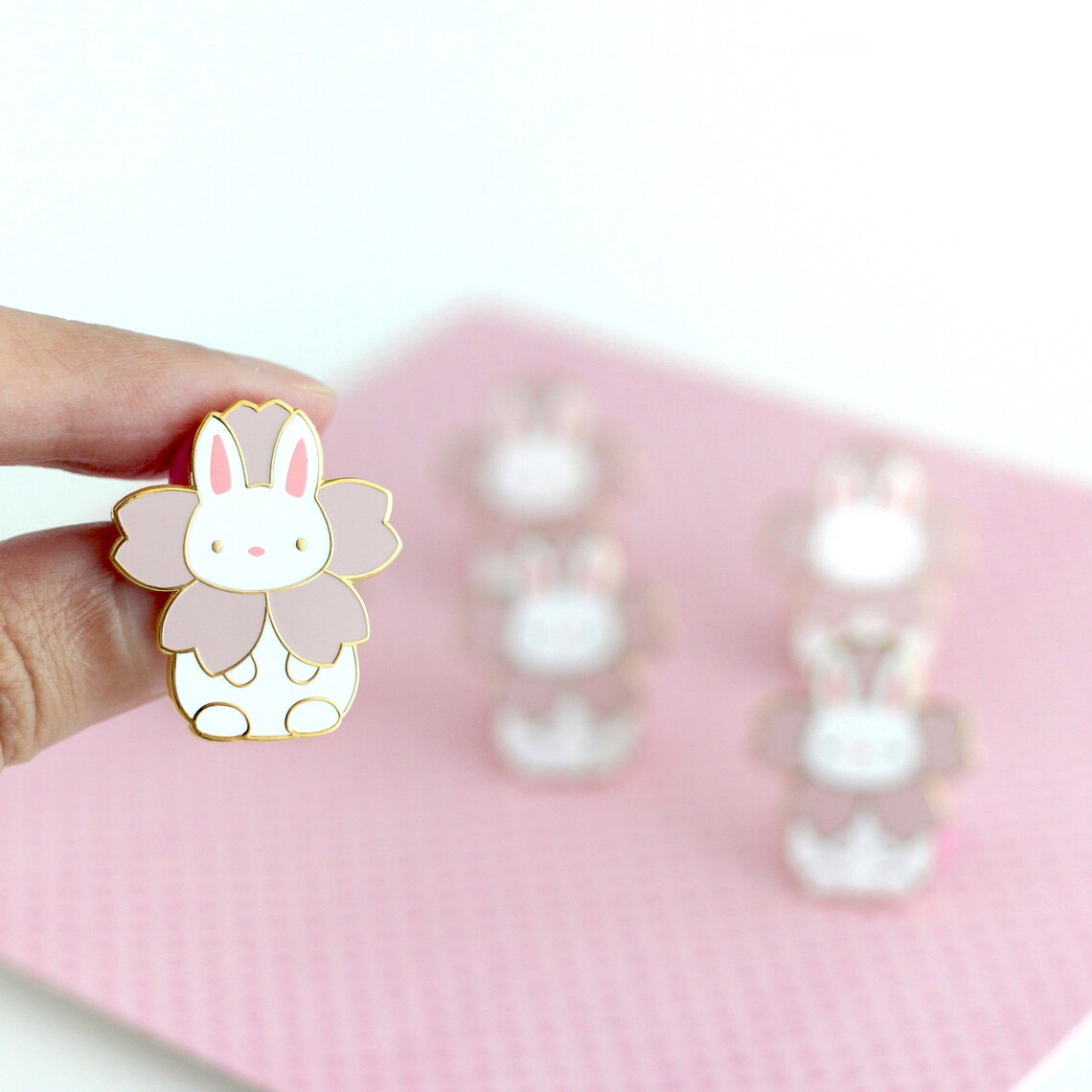 Sakura Bunny Pin. Kawaii Bunny Pin. Rabbit Jewelry. Cute Bunny - Etsy