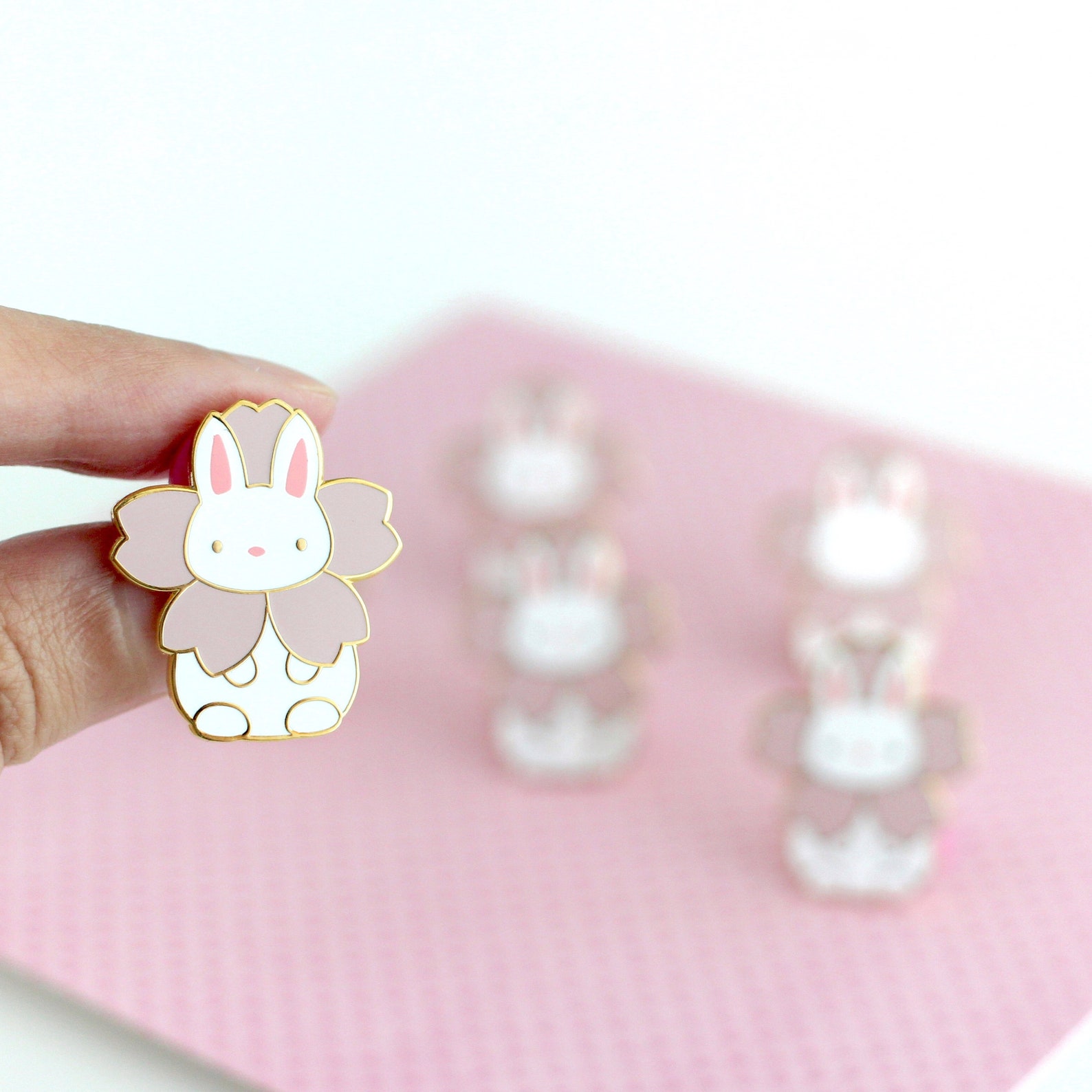 Sakura Bunny Pin. Kawaii Bunny Pin. Rabbit Jewelry. Cute Bunny - Etsy