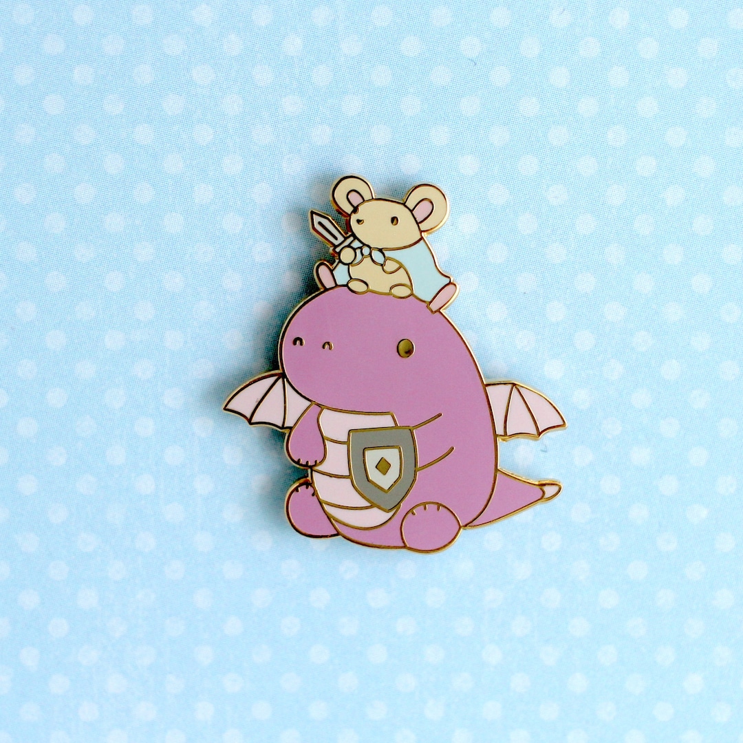 Mouse and Dragon Hard Enamel Pin. Cute Lapel Pin. Backpack - Etsy
