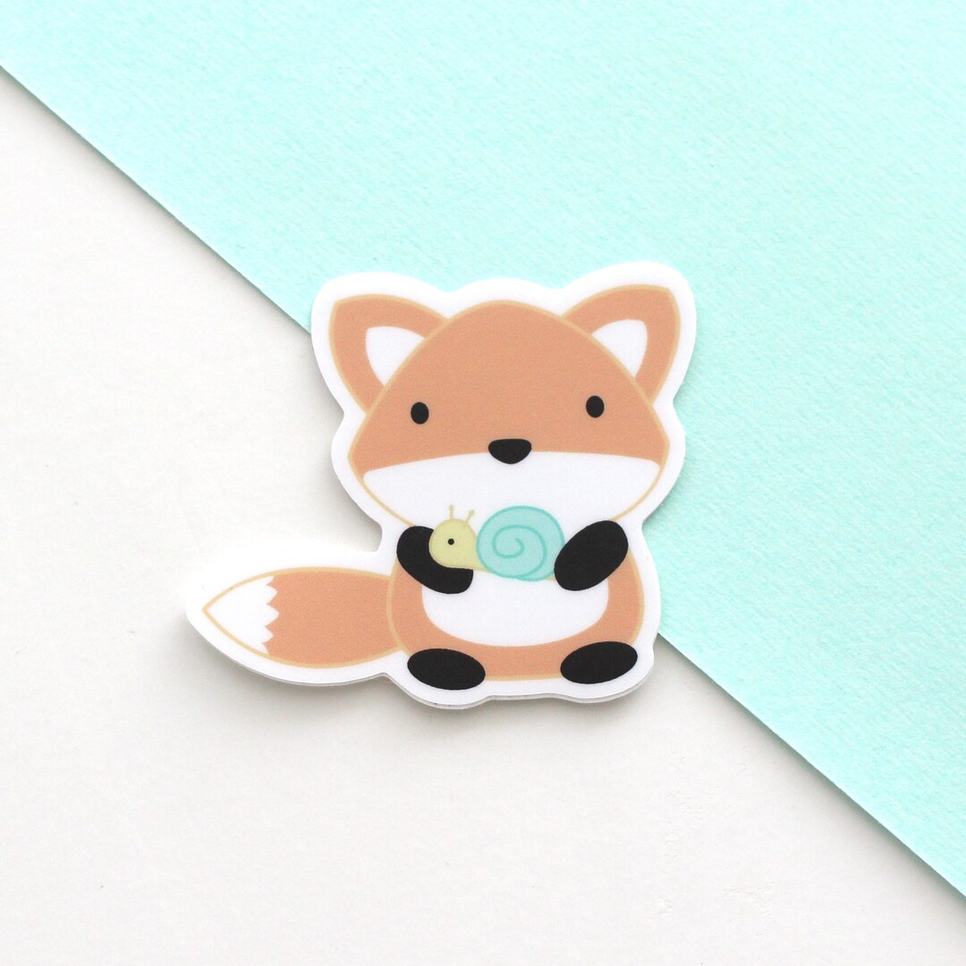 Orange Fox Sticker. Cute Fox Gift. Kawaii Stickers. Laptop Decal. Fox ...