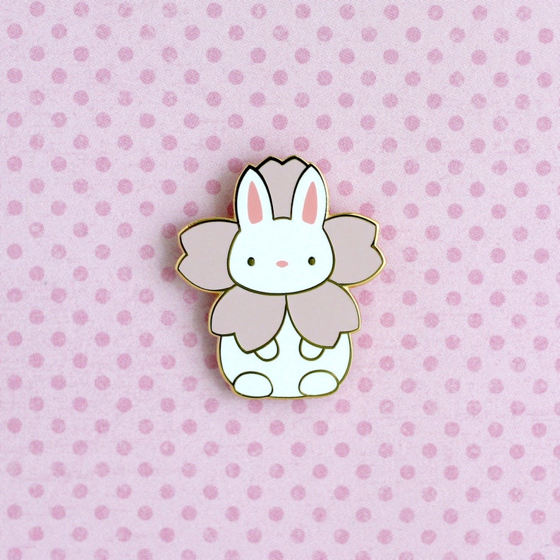 Sakura Bunny Pin. Kawaii Bunny Pin. Rabbit Jewelry. Cute Bunny | Etsy