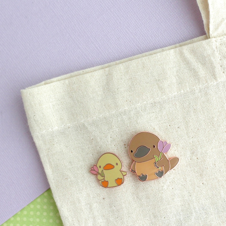Platypus and Duck Friends Duo Enamel Pin Set. Cute Platypus Pin. Ducky ...