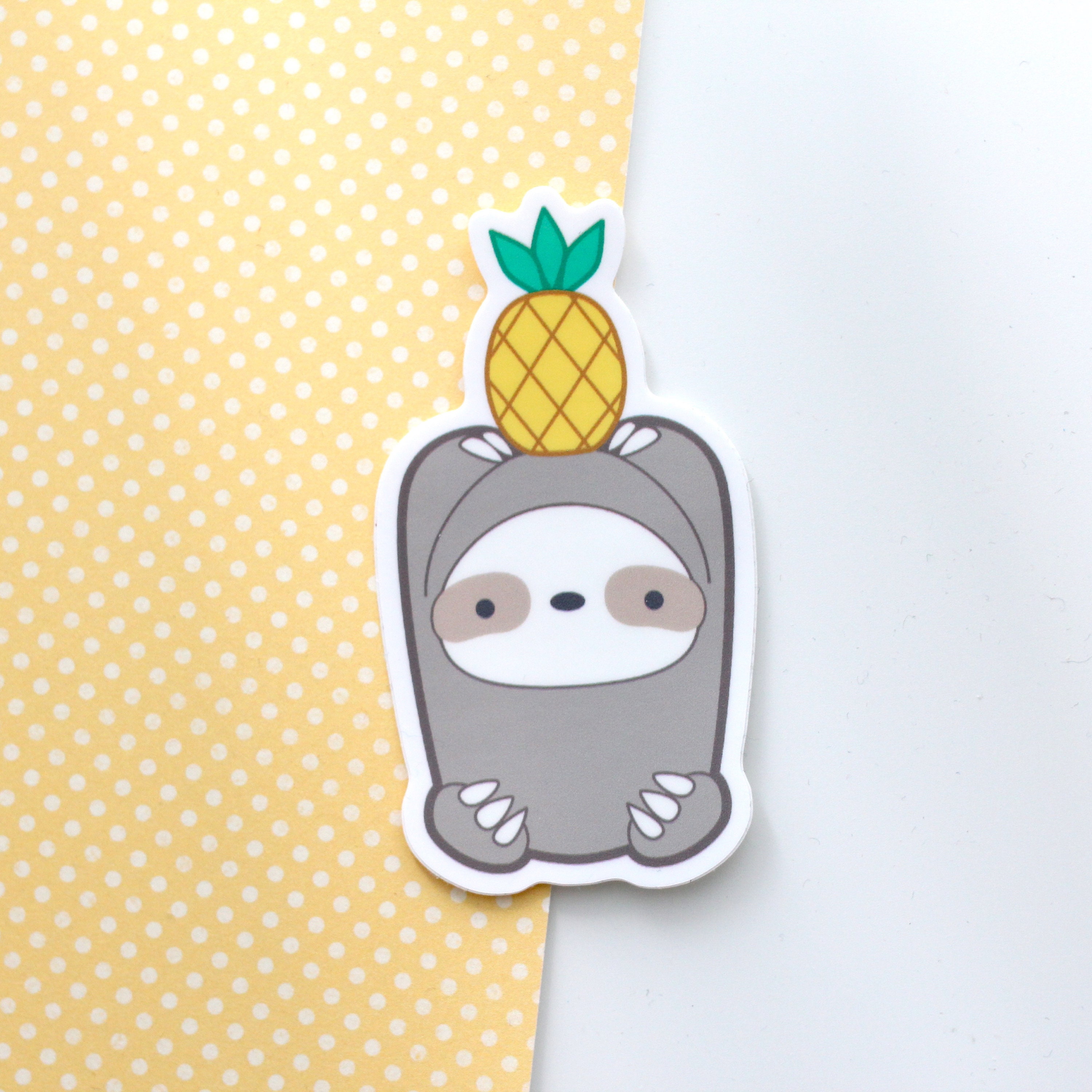 Pineapple Sloth Sticker. Sloth Vinyl Decal. Pineapple Sticker. - Etsy