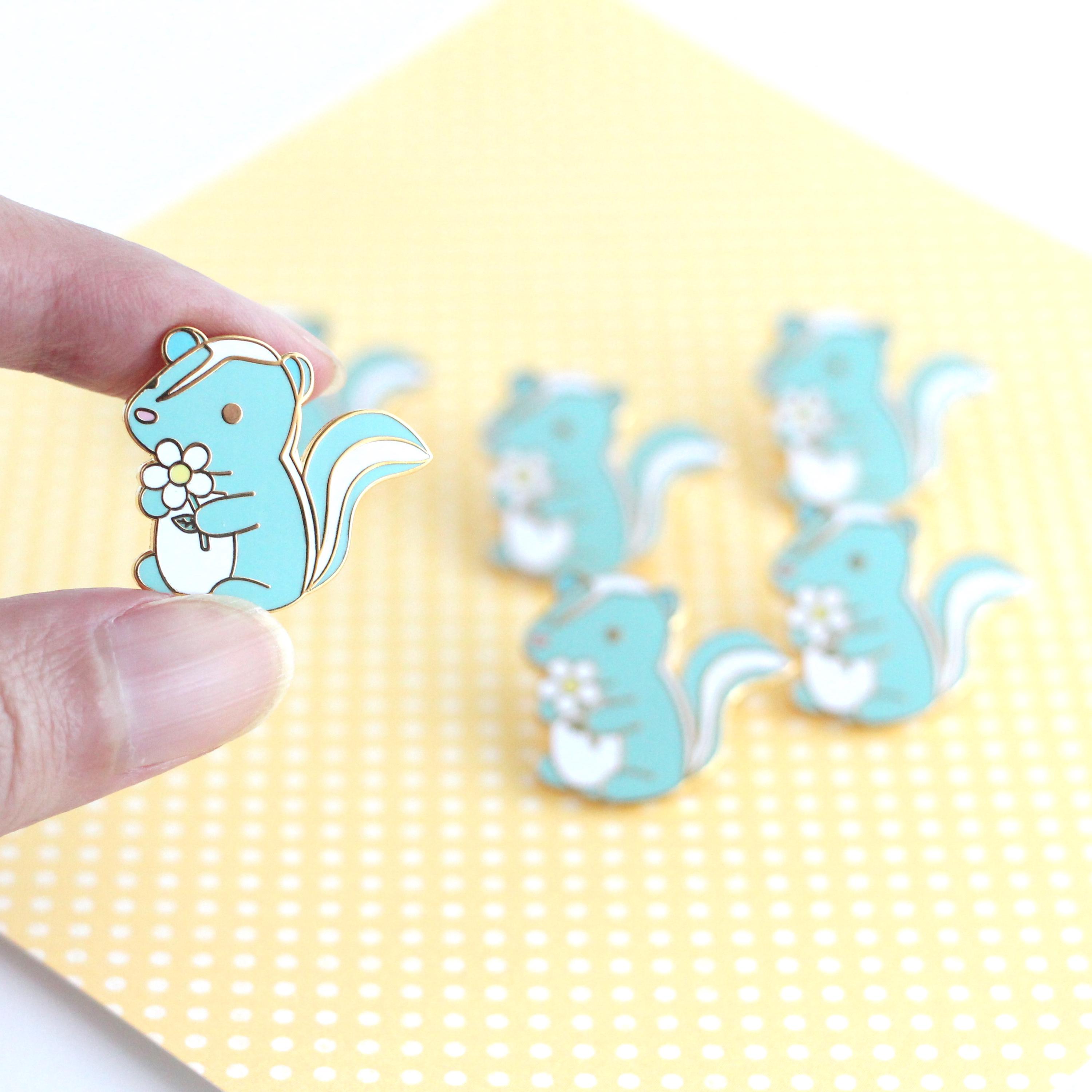 Skunk Enamel Pin. Cute Skunk Lapel Pin. Adorable Skunk Gift. Hard ...