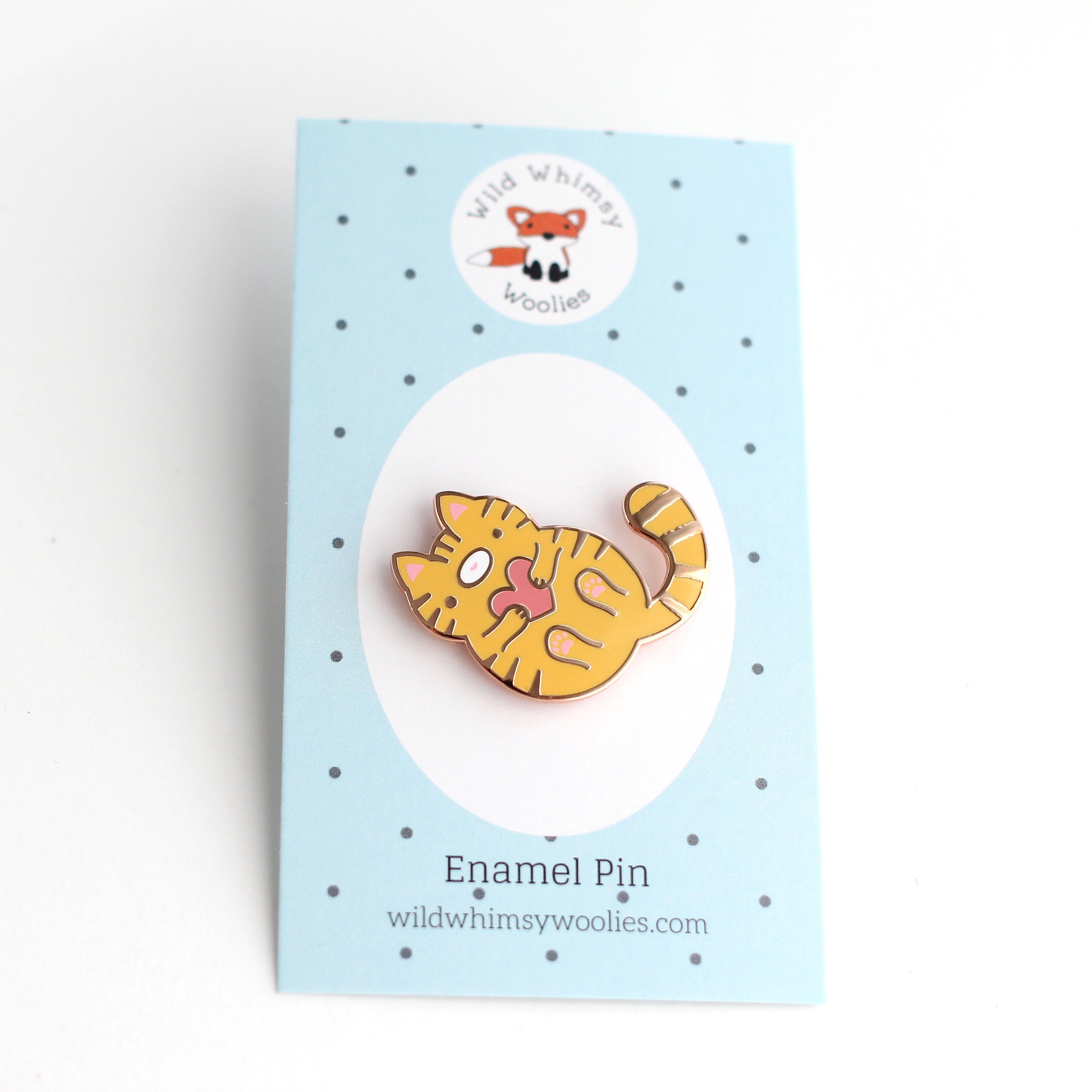 Cat Enamel Pin. Hard Enamel Pin. Cat Jewelry. Kawaii Pin Cute. Orange ...