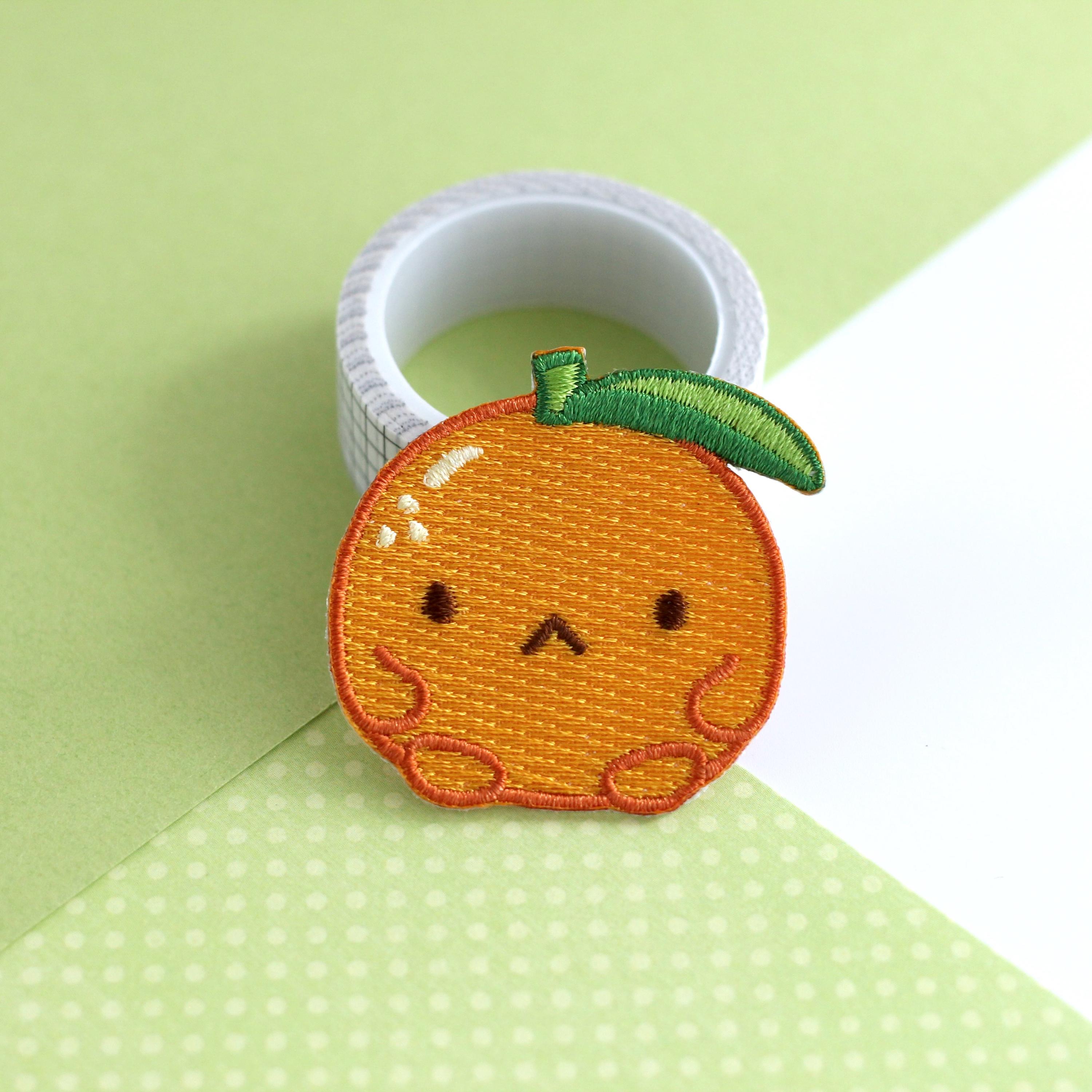Grumpy Clementine Embroidered Iron on Patch. Orange Fruit Patch. Citrus ...