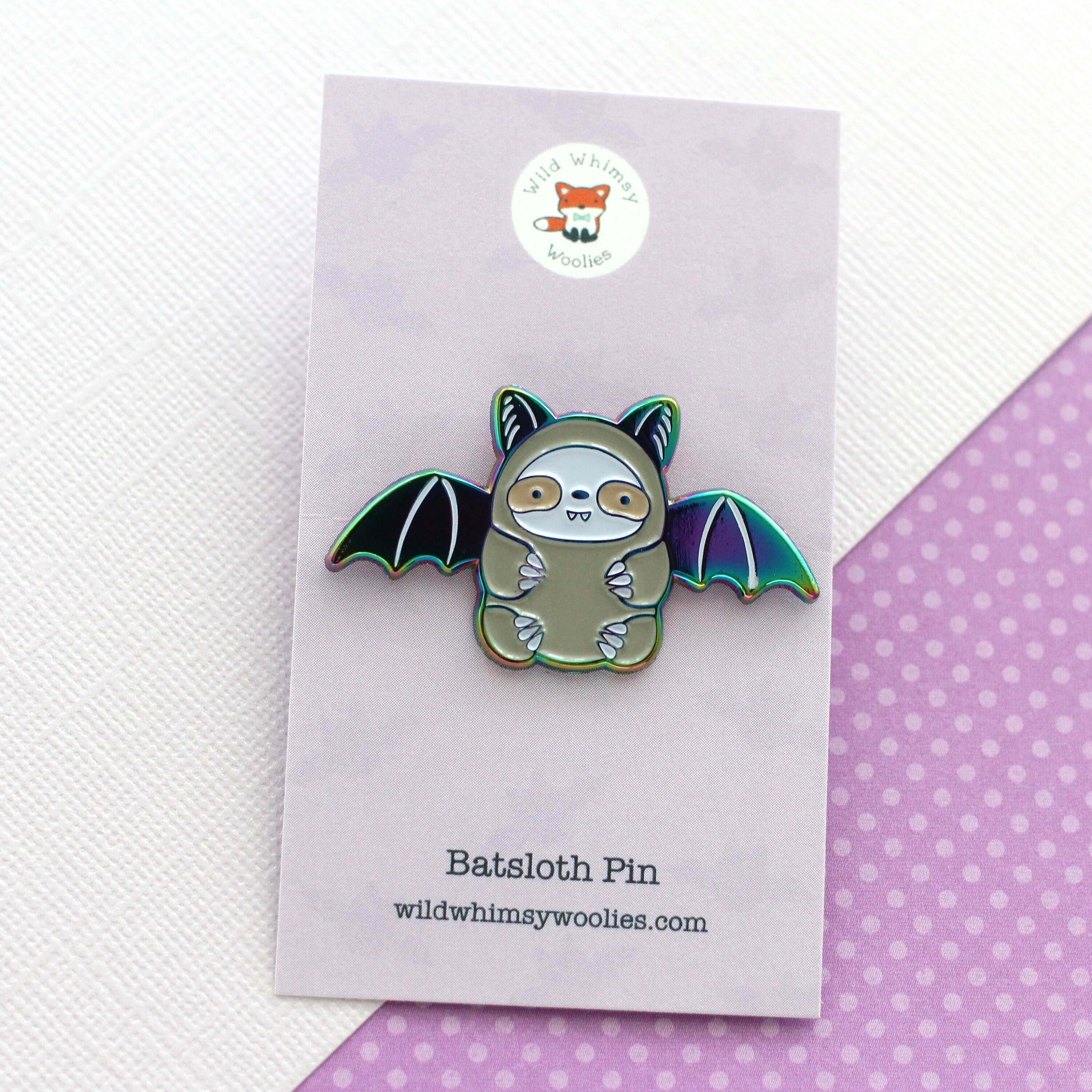 Bat Sloth Pin. Bat Enamel Pin Lapel Badge. Pastel Goth Pin. | Etsy