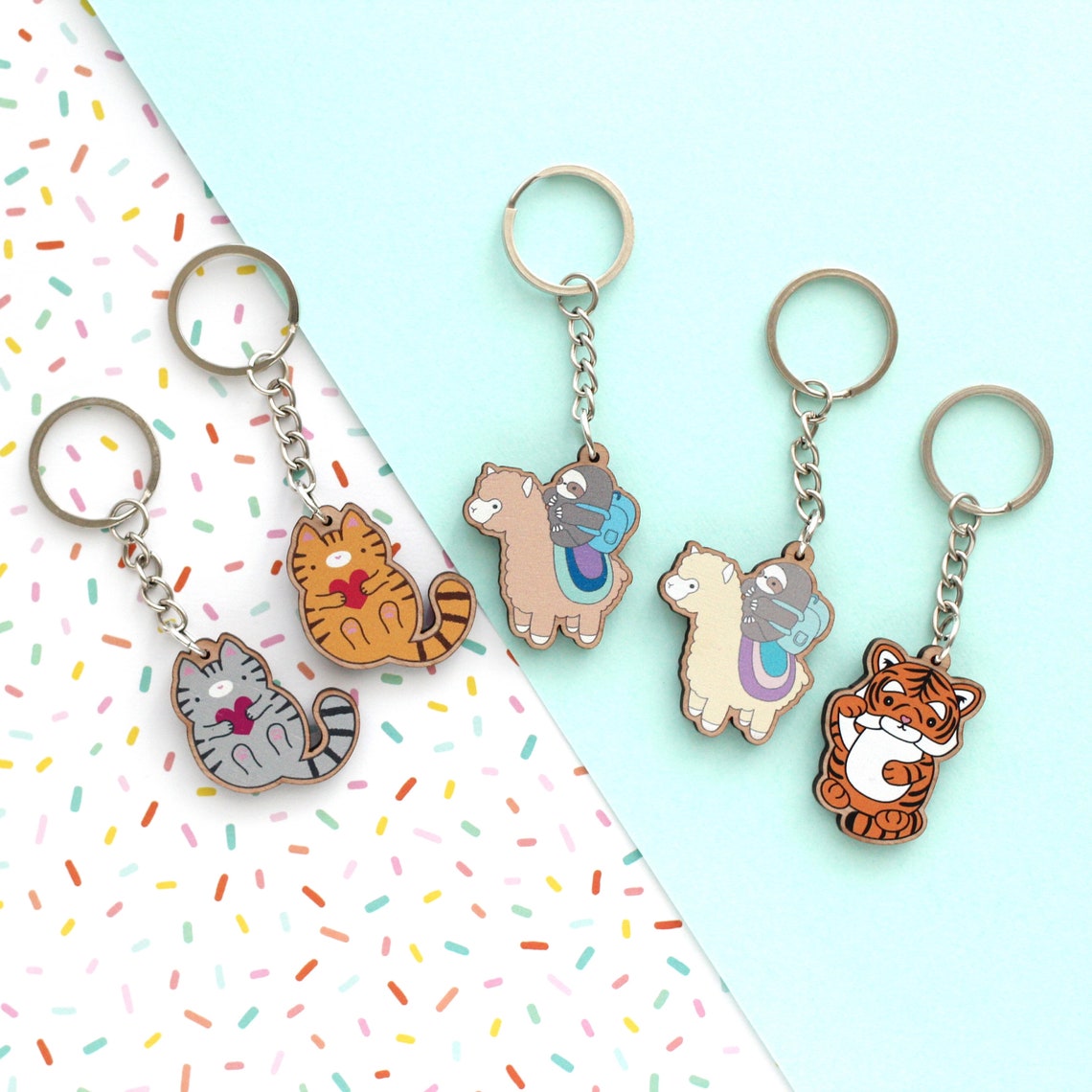 Orange Cat Keychain. Wooden Keyring. Animal Keychain. - Etsy Canada