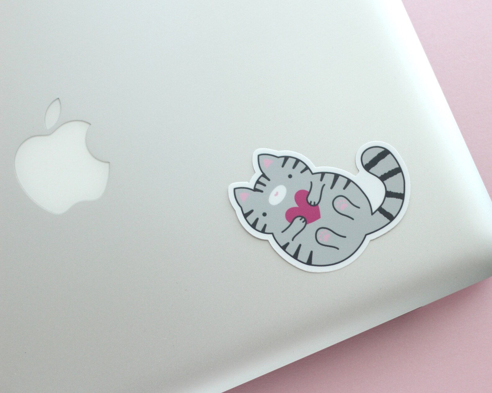 Grey Cat Vinyl Sticker. Cute Cat Decal. Kawaii Vinyl Sticker. Kitty ...