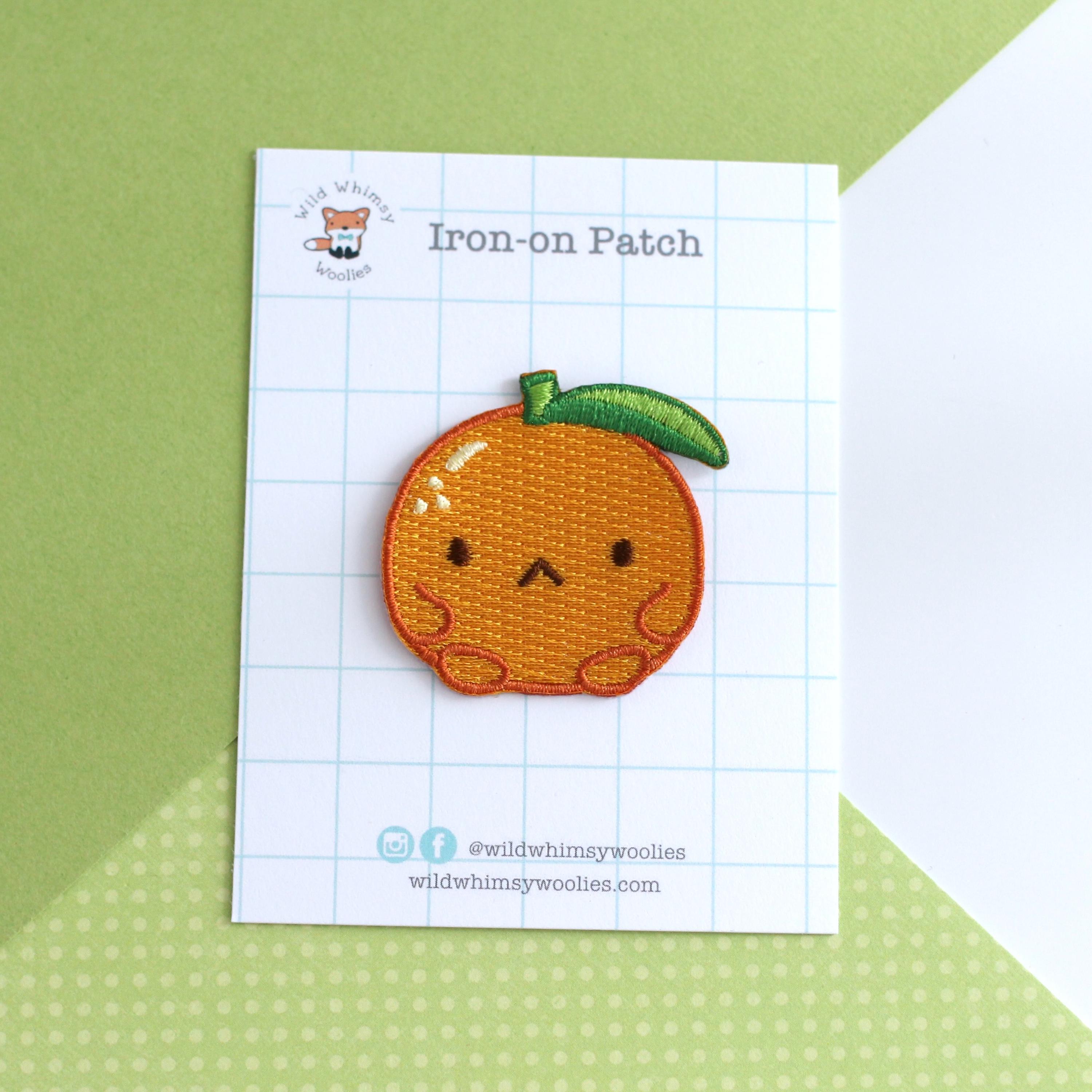Grumpy Clementine Embroidered Iron on Patch. Orange Fruit Patch. Citrus ...