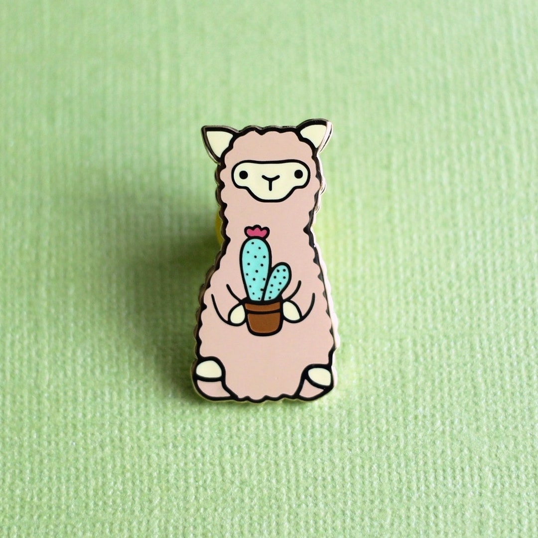 Cactus Alpaca Enamel Pin. Alpaca Gift. Cactus Pin. Llama Gift. Kawaii ...