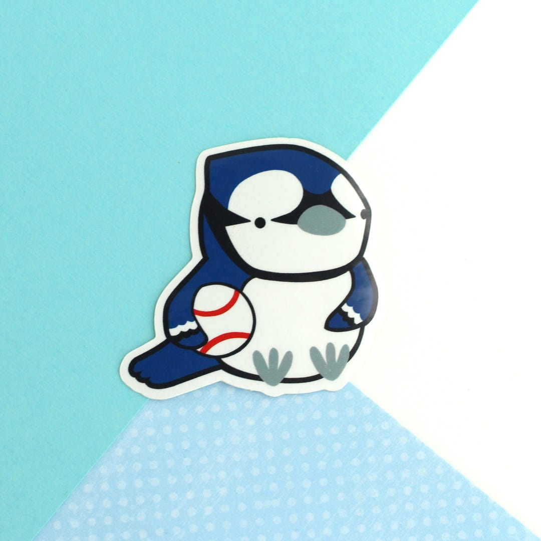 Blue Jay Holding a Baseball Sticker. Toronto Gift. Blue Jay Sticker ...