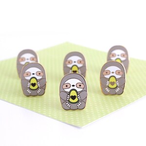 Avocado Sloth Enamel Pin. Sloth Accessories. Avocado Gift. Hard Enamel ...