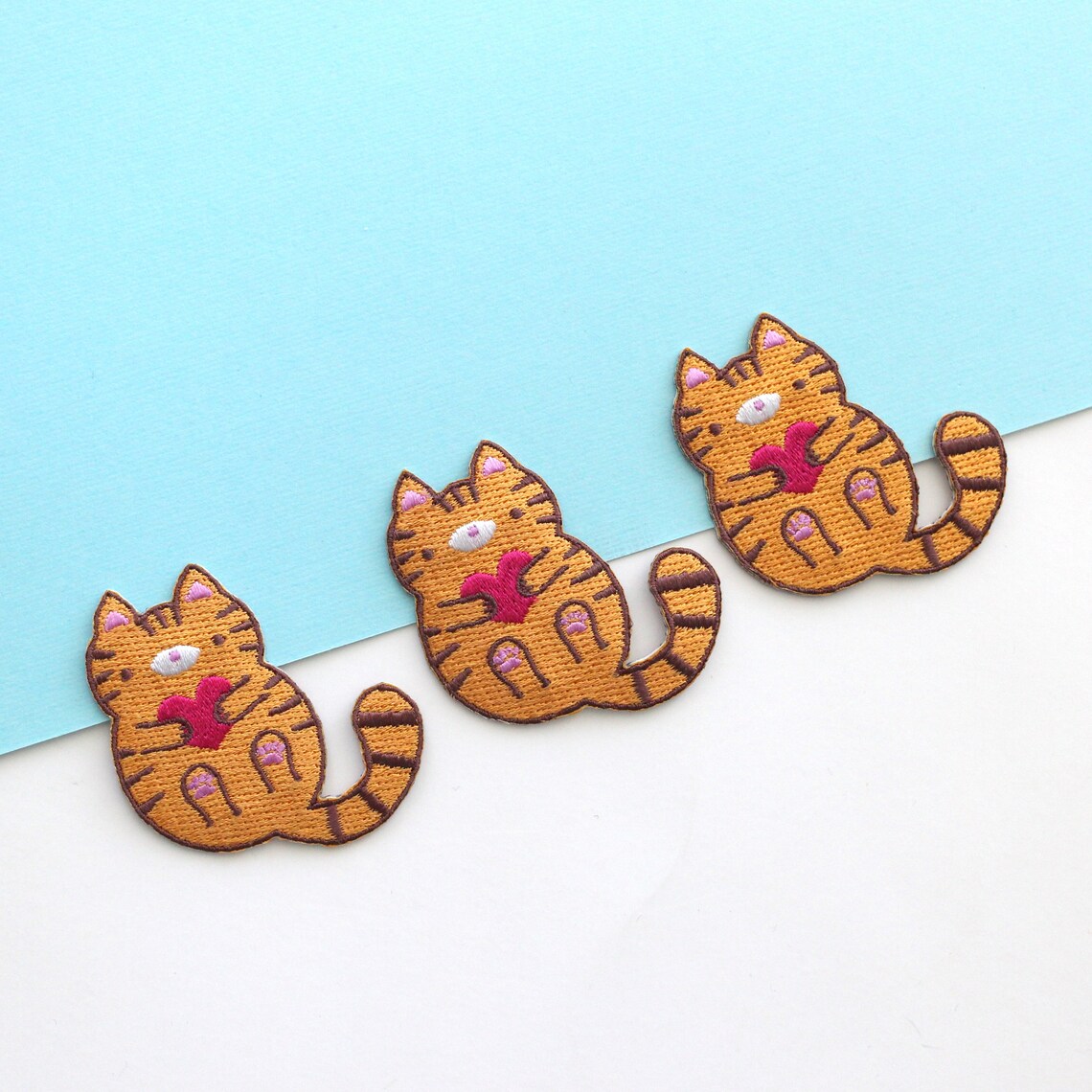 Orange Cat Patch. Tabby Cat Gift. Cute Embroidered Patch. Iron on Patch ...