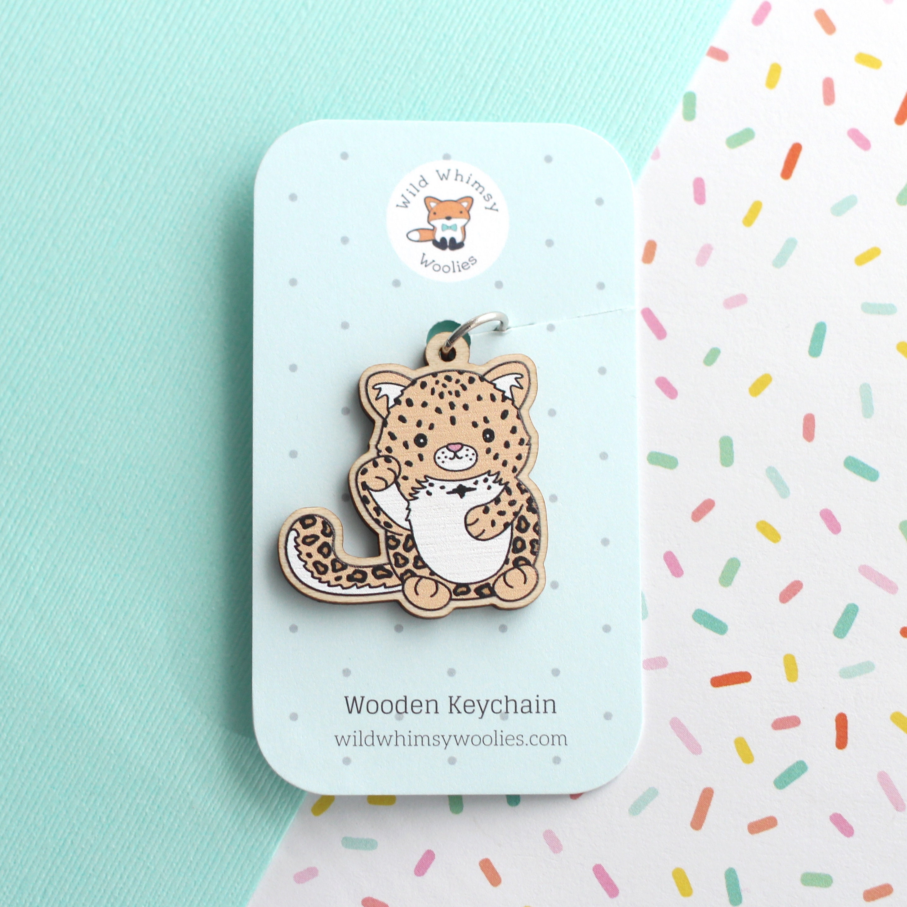 Leopard Wooden Keychain. Sustainable Gift. Leopard Jewelry. | Etsy