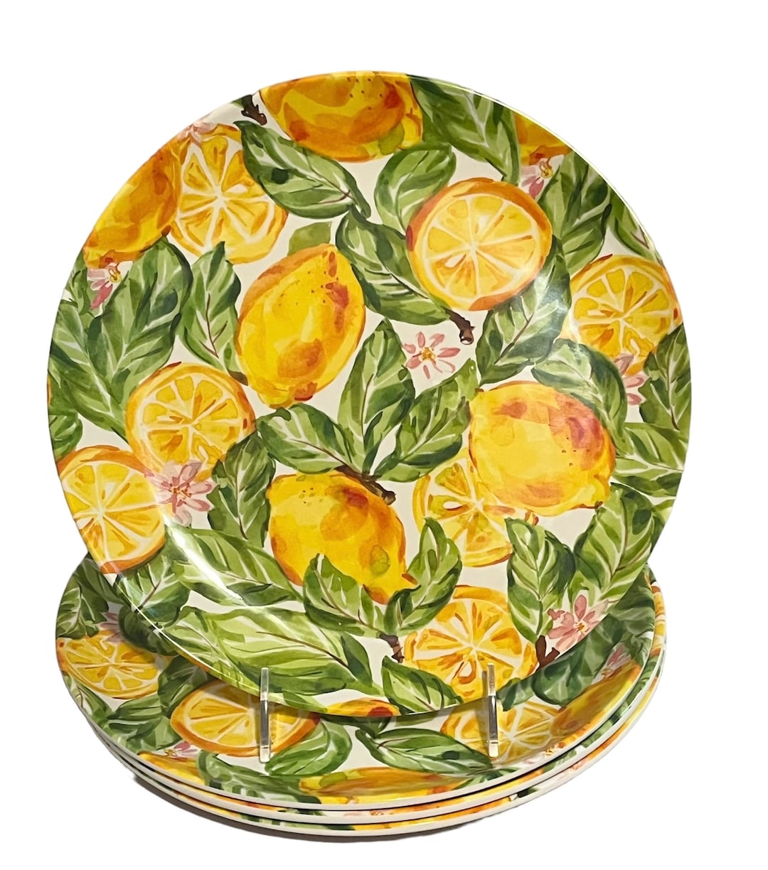 Tuscan Lemon Dinner Plates Set of Four Brand New Melamine - Etsy