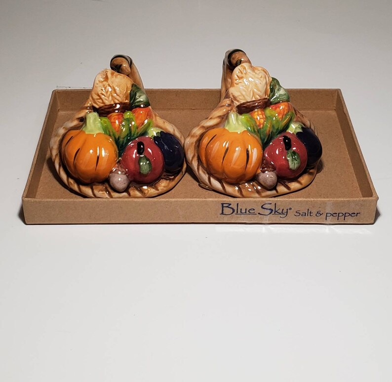Thanksgiving Salt and Pepper Shakers Cornucopia Brand New Set - Etsy