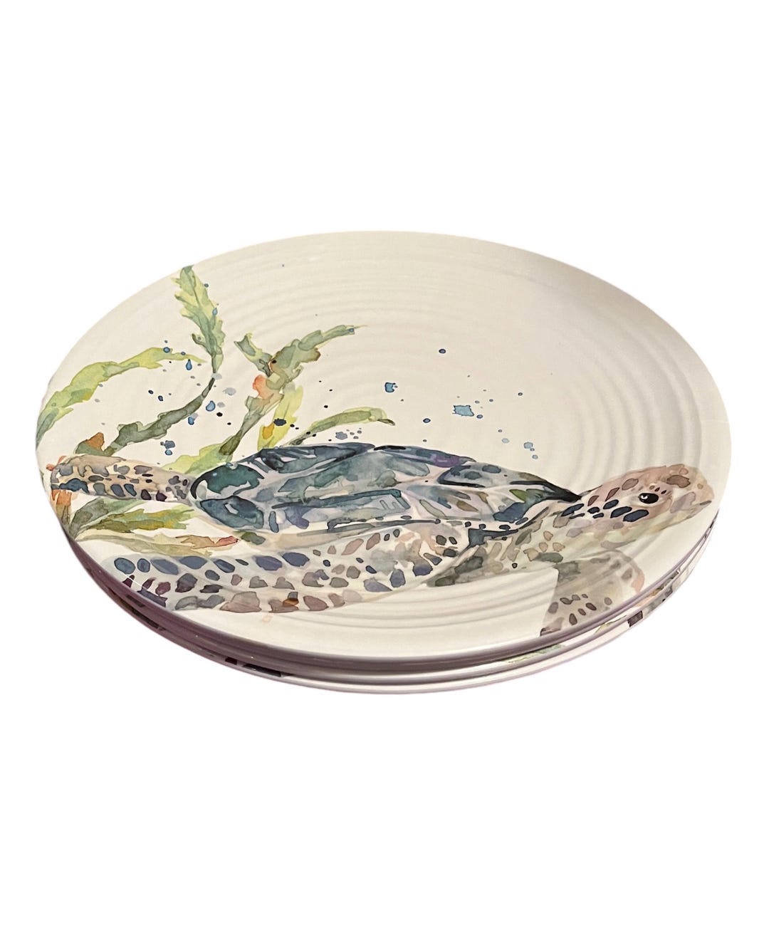 4pc Set Sea Turtle Dinner Plates Indoor Outdoor Kitchen - Etsy
