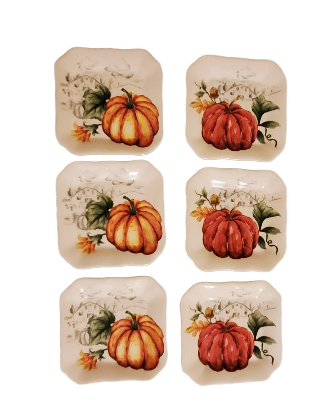 Pumpkin Appetizer Plates Ceramic Set of Six Brand New - Etsy