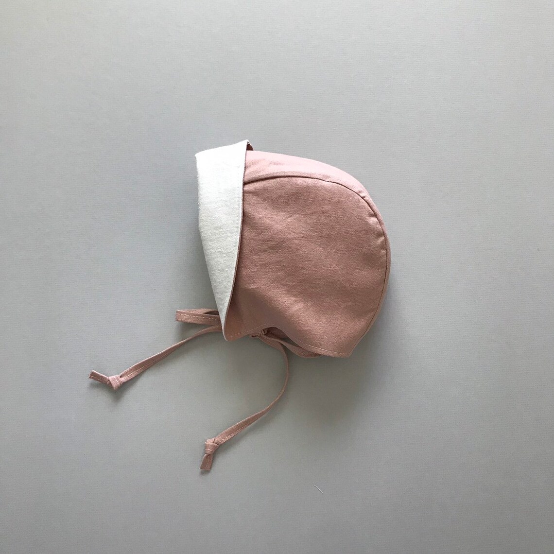 Linen Baby Bonnet Girl /dusty Rose Sun Bonnet / Reversible - Etsy