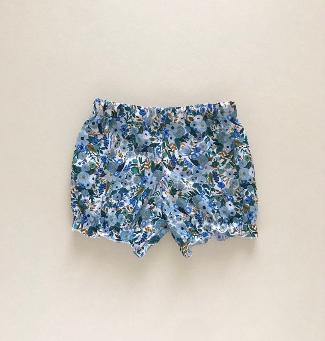 Blue Floral Baby Bloomers / Ruffle Bloomers / Flutter Shorts / Toddler ...