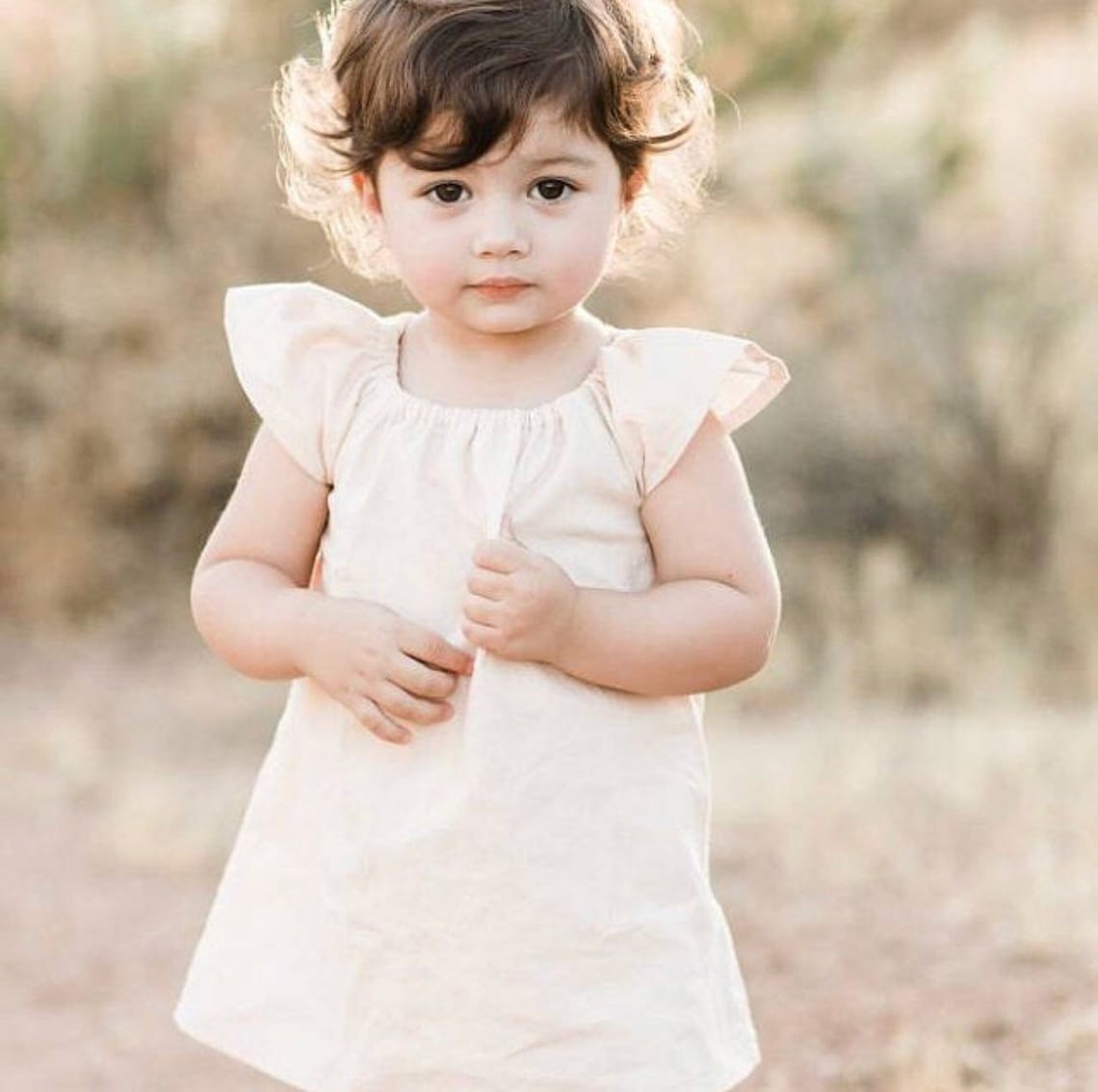 Peach baby girl outfit / girls linen dress / spring easter | Etsy