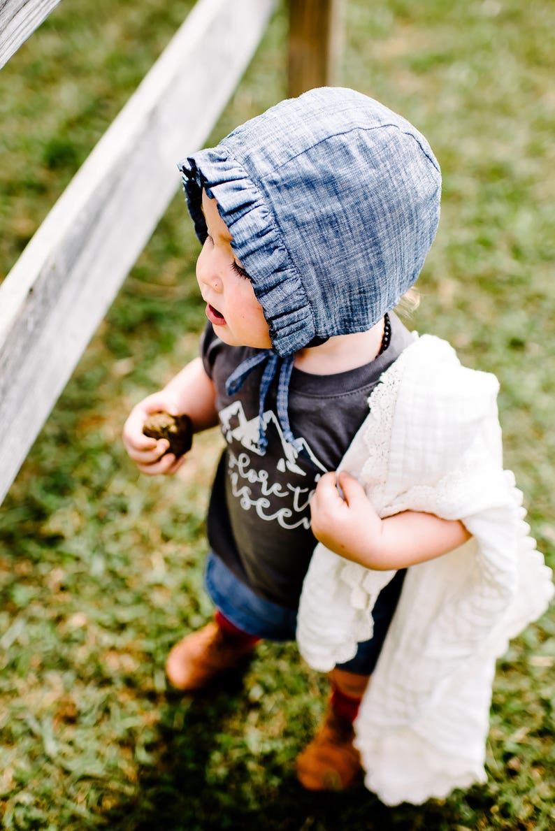 Ruffled Baby Bonnet Girl / Ruffle Brim Bonnet / Baby Sun | Etsy
