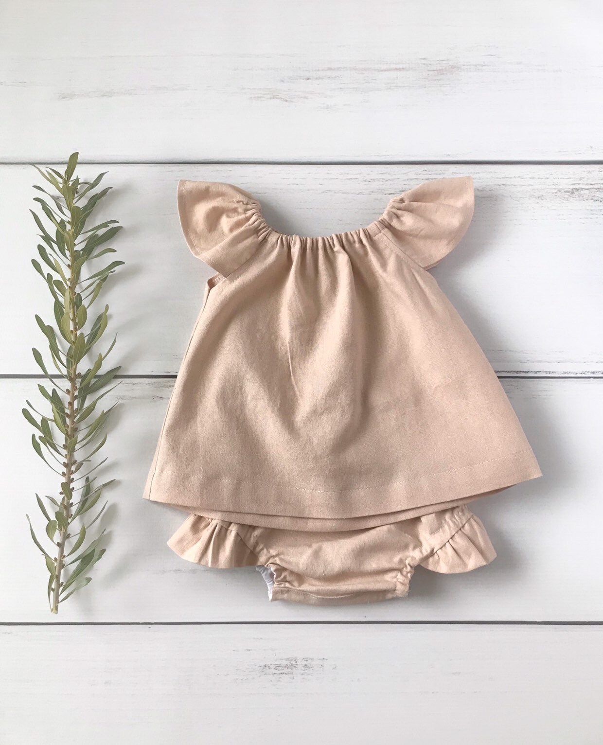 Peach Flutter Top // Baby Girl Linen Clothes // Linen Shirt // - Etsy