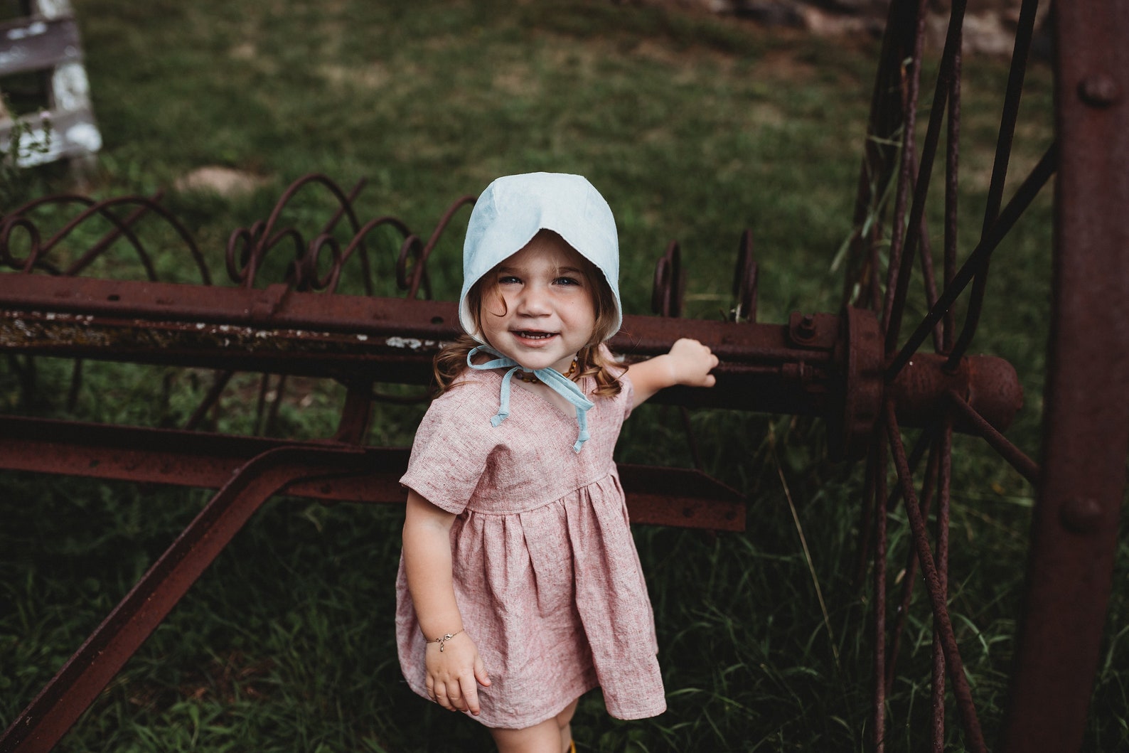 Linen Bonnet Blue Baby Bonnet Gender Neutral Baby Sun | Etsy