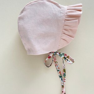 Ruffled Floral Baby Bonnet Girl / Reversible Ruffle Bonnet / Baby ...