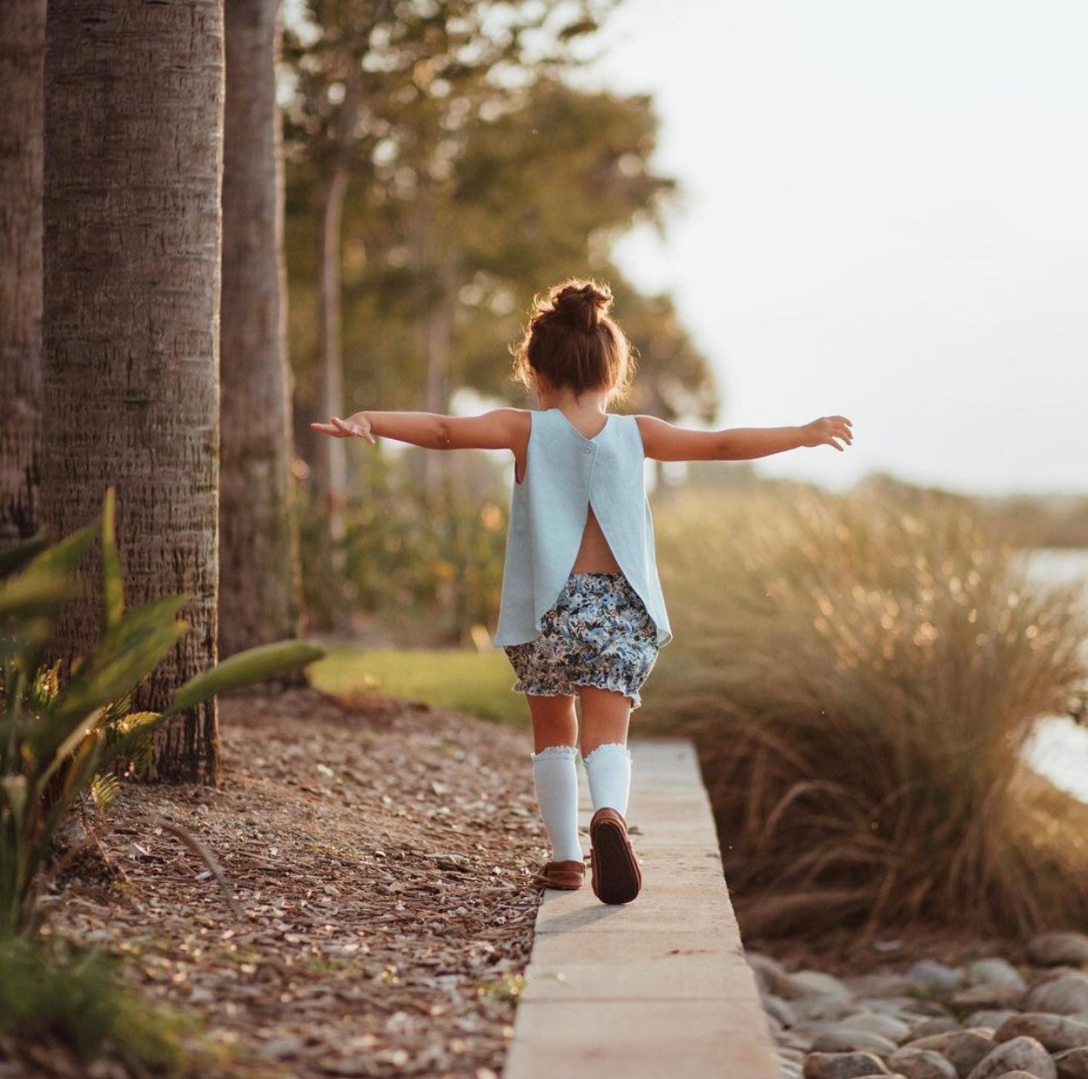 Blue Floral Baby Bloomers / Ruffle Bloomers / Flutter Shorts / Toddler ...