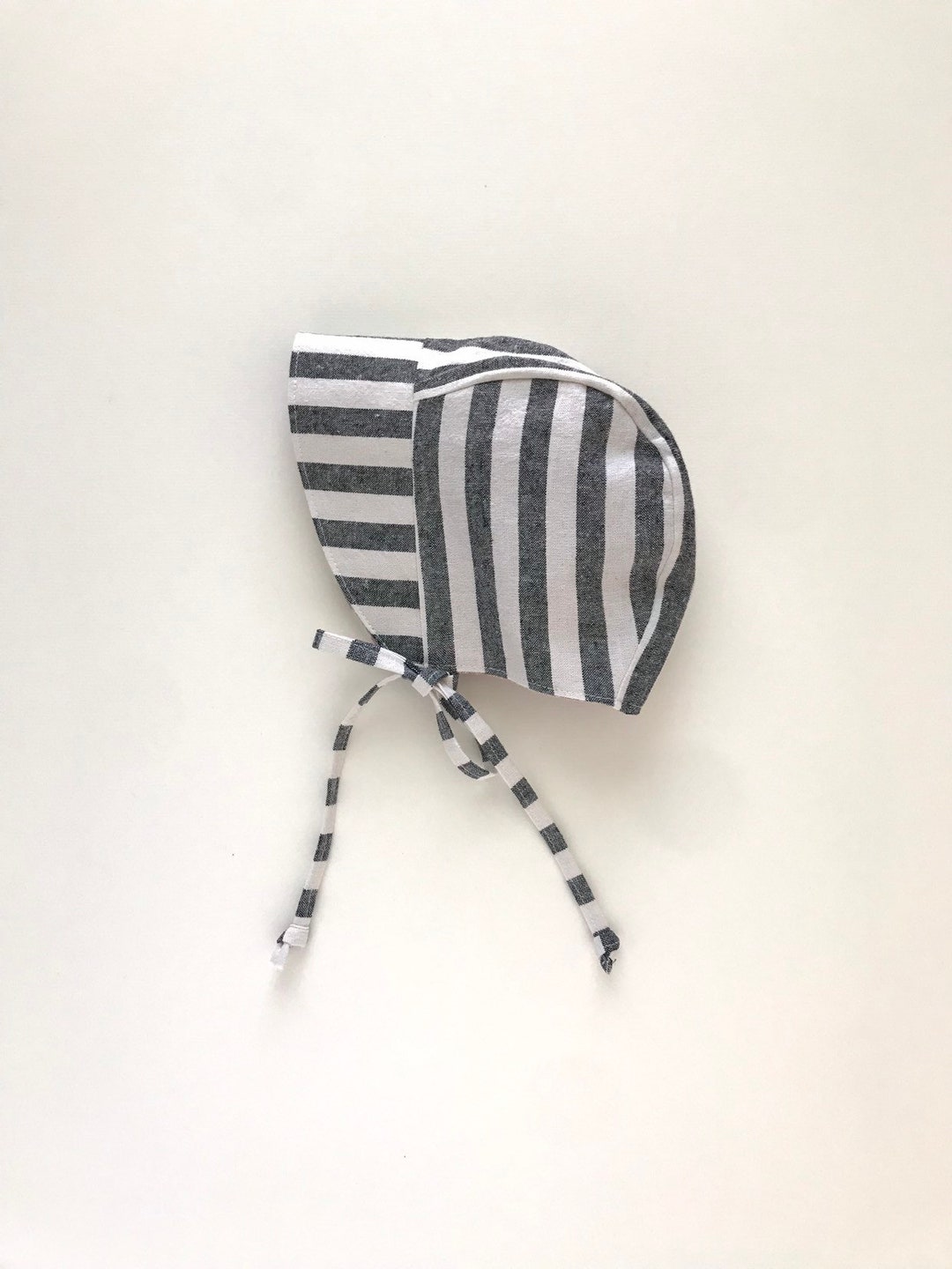 Striped Linen Baby Bonnet Summer / Sun Hat / Beach Bonnet Hat - Etsy
