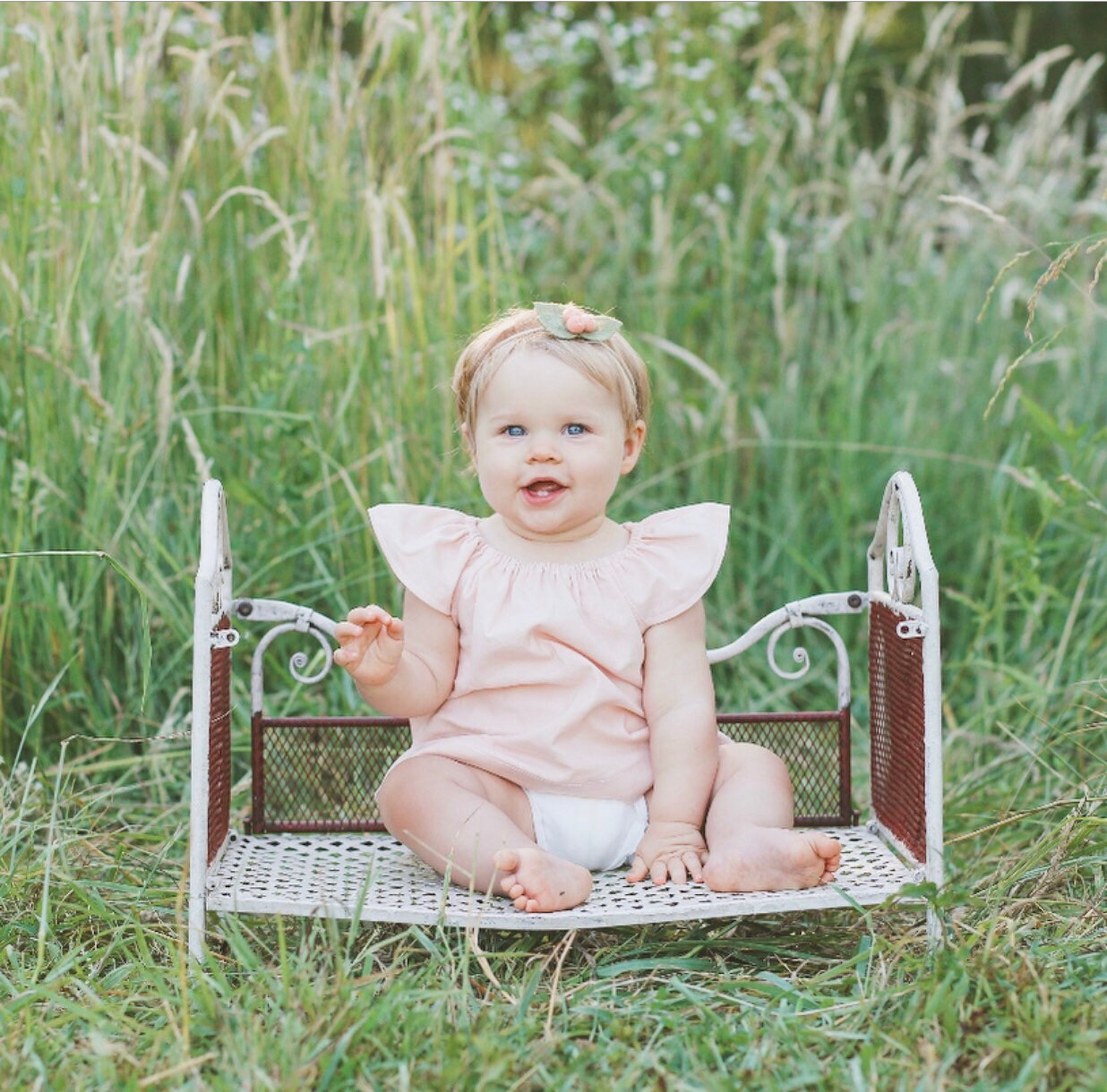 Peach Flutter Top // Baby Girl Linen Clothes // Linen Shirt // - Etsy