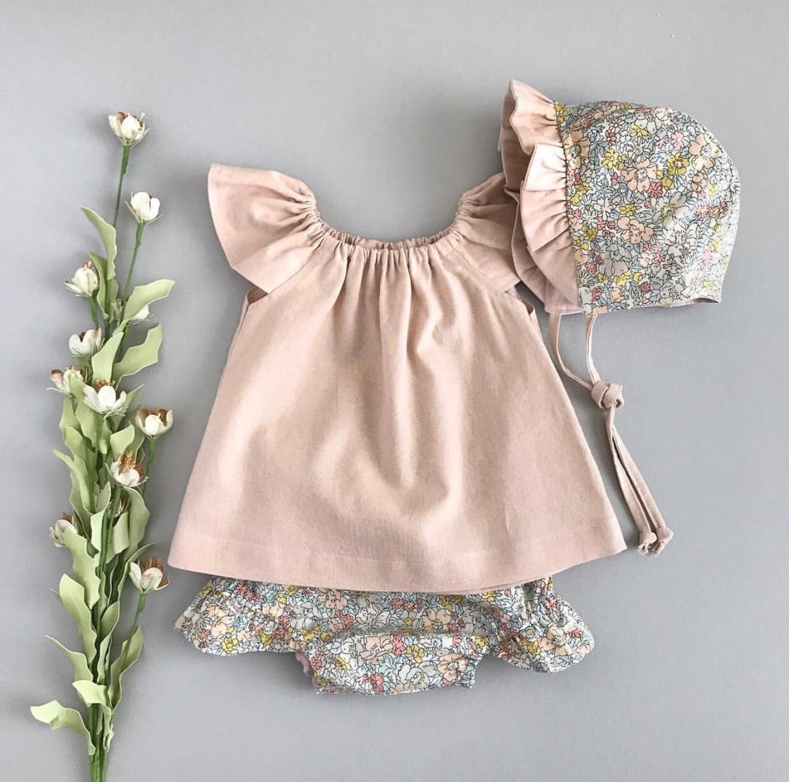 Peach Flutter Top // Baby Girl Linen Clothes // Linen Shirt // - Etsy