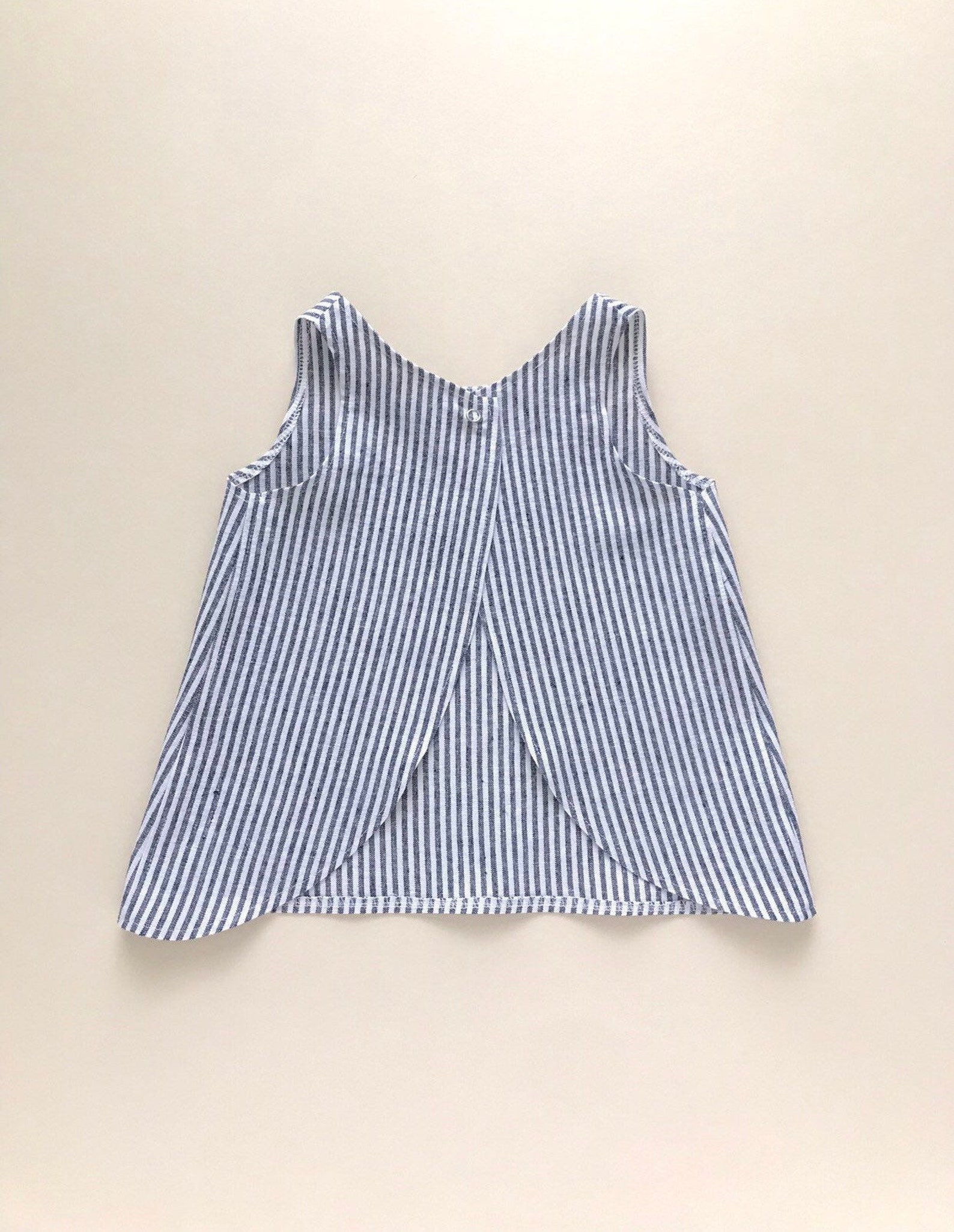 Tulip Back Top, Stripe Linen Top, Open Back Top, Little Girl Toddler ...