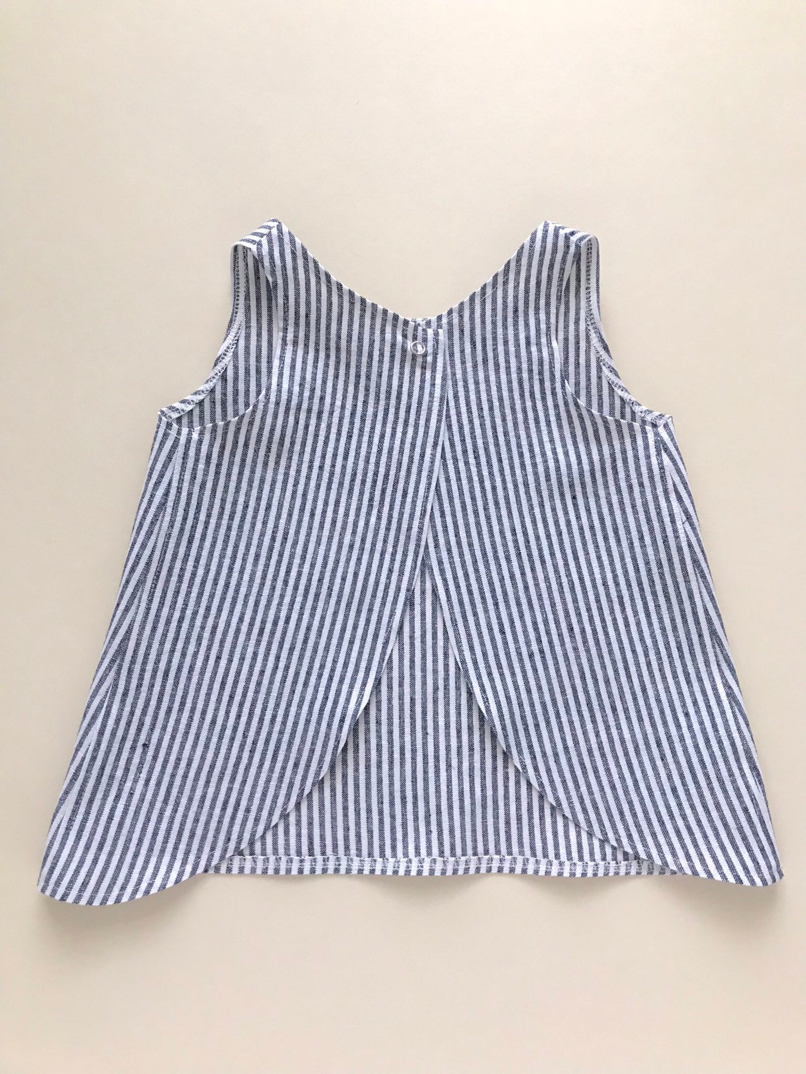 Tulip Back Top, Stripe Linen Top, Open Back Top, Little Girl Toddler ...