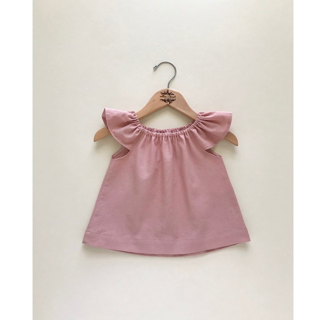 Pink Flutter Top / Baby Girl Linen Clothes / Linen Shirt / Boho Top ...