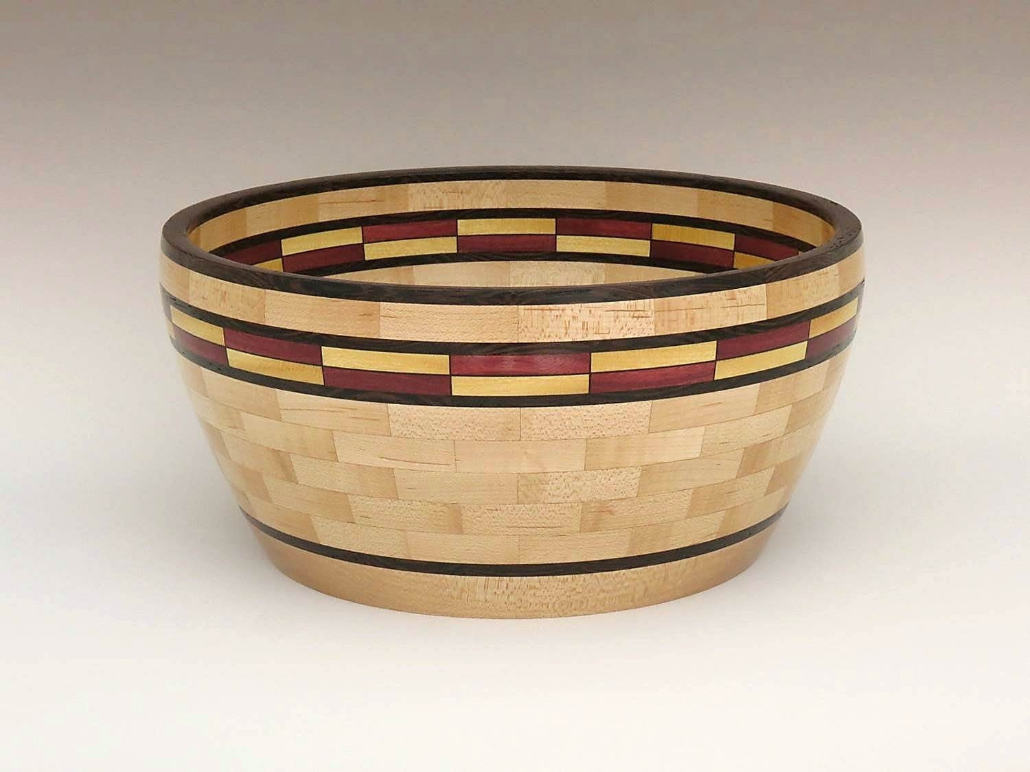 Segmented Wooden Bowl Wenge Padauk Yellowheart Maple - Etsy