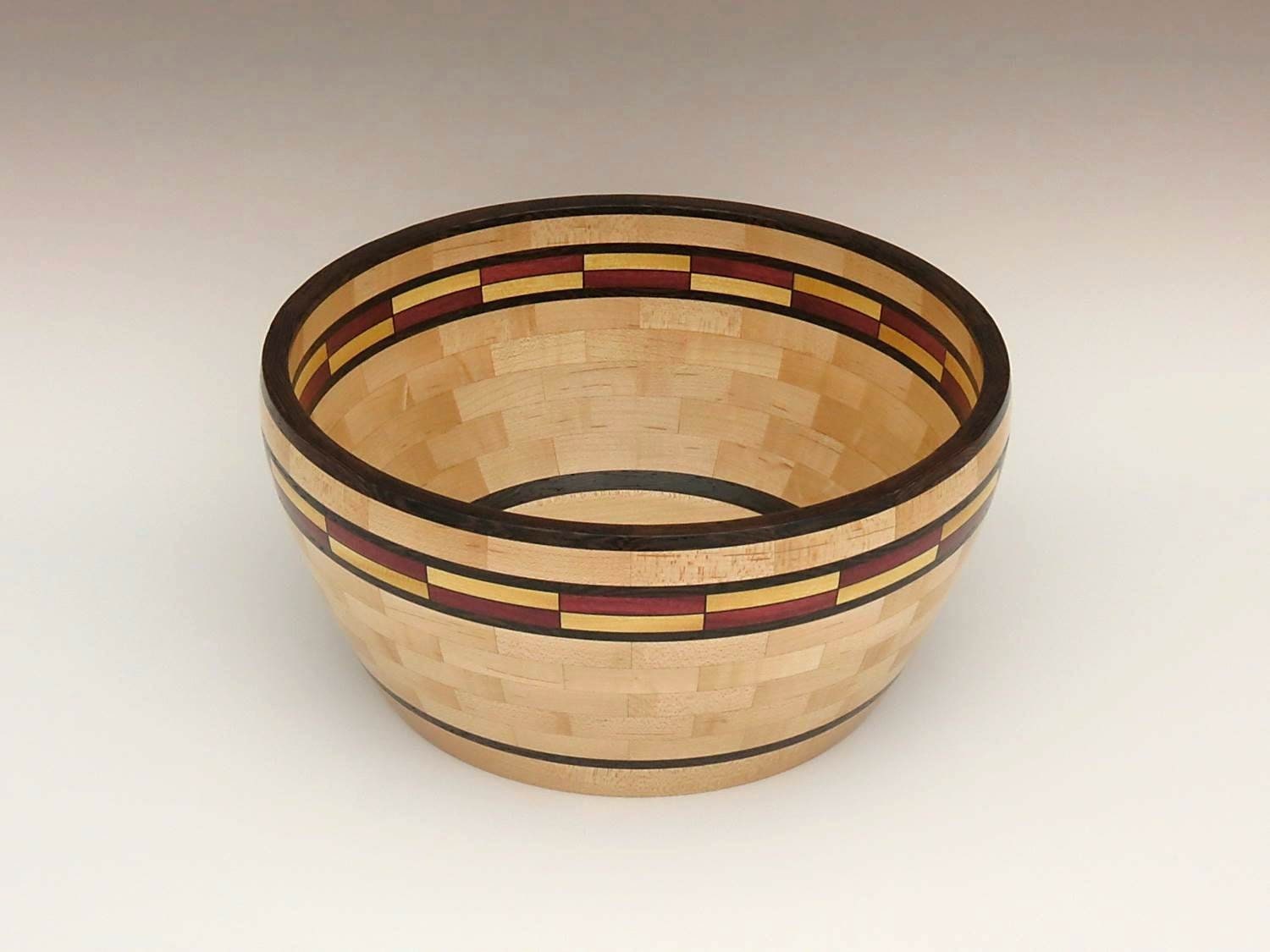 Segmented Wooden Bowl Wenge Padauk Yellowheart Maple - Etsy