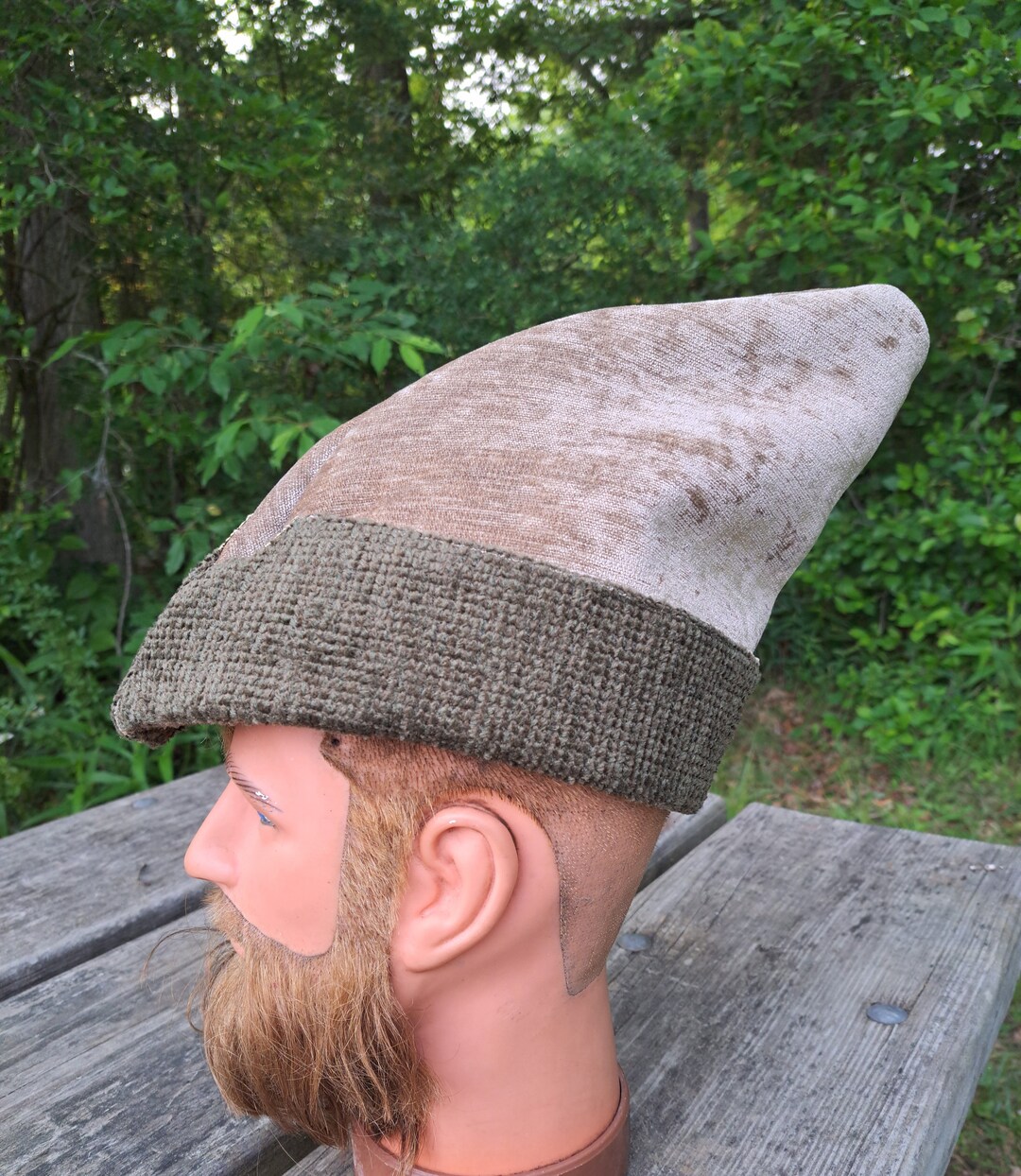 Renaissance Hat, Hunter's Cap, Tan, Green Band With Brass Accents - Etsy