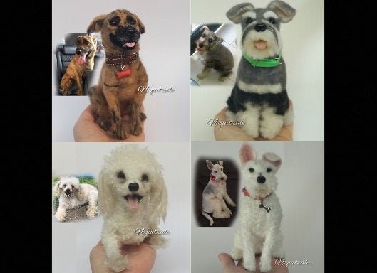 Custom Sculpture of Your Dog Needle Felt Miniature Dog, Pet Portrait ...